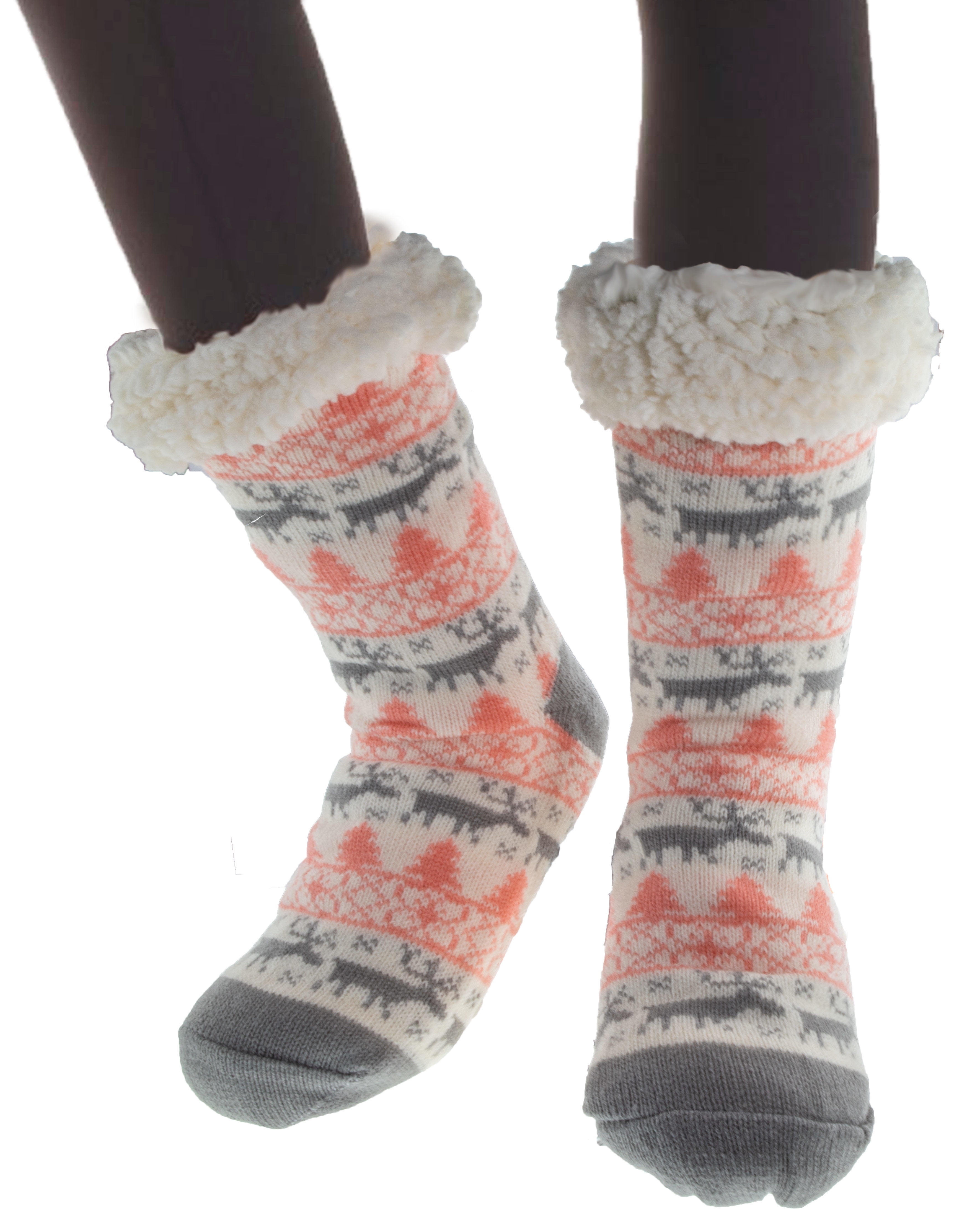 Women's Thermal Sherpa Slipper Socks – Plush Fleece, Warm & Toasty ...