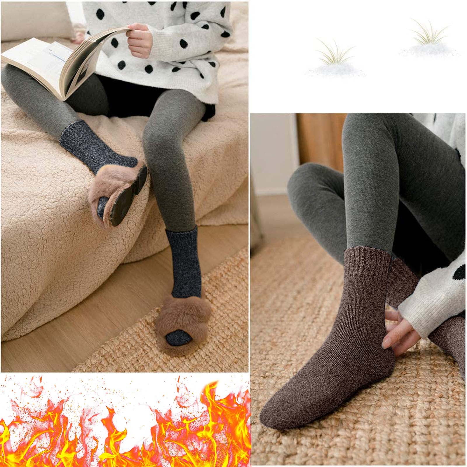 Women's Thermal Socks Casual Comfort Warm Winter Socks Mid Tube Terry ...