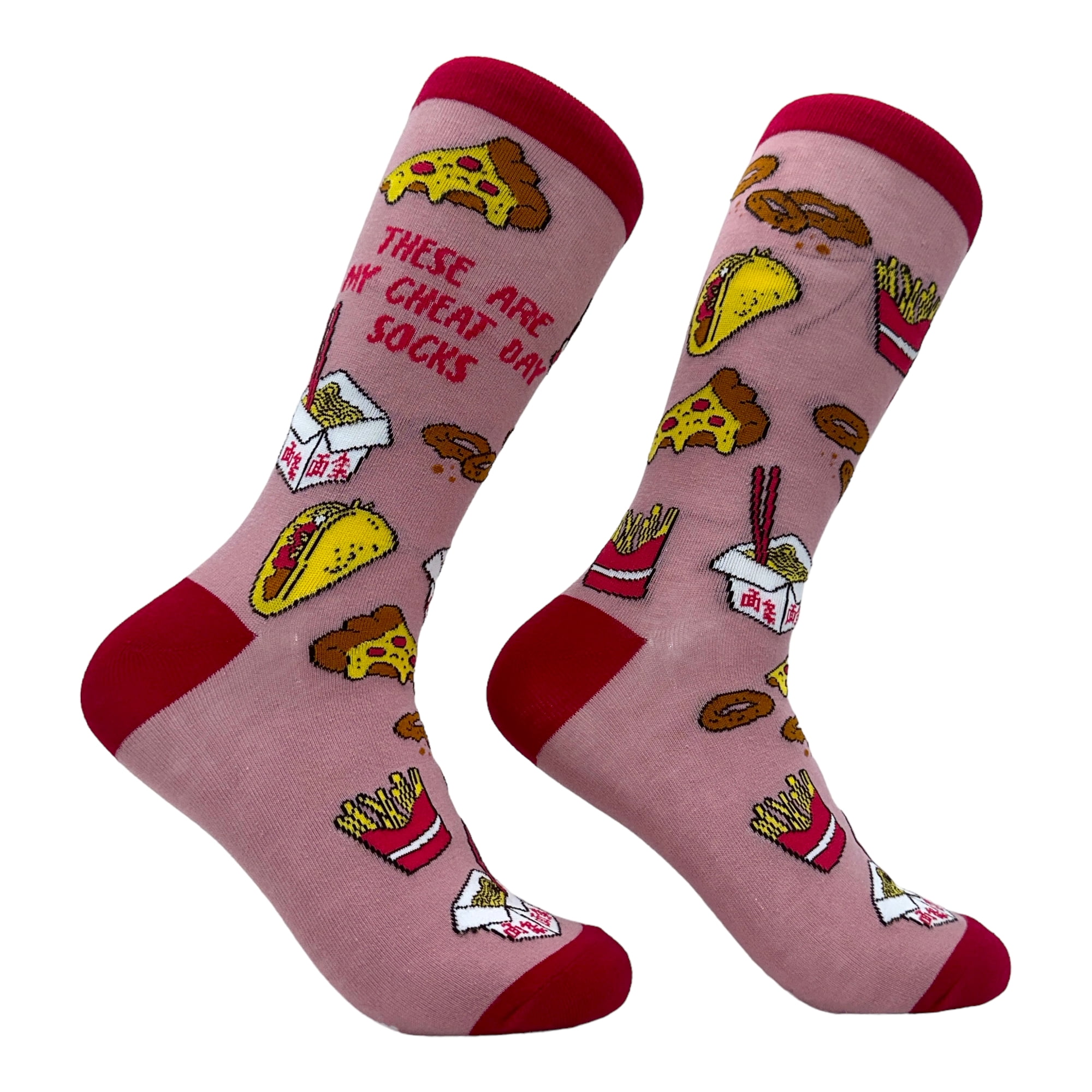 Women's These Are My Cheat Day Socks Funny Junk Food Fitness Workout Joke Footwear - Walmart.com