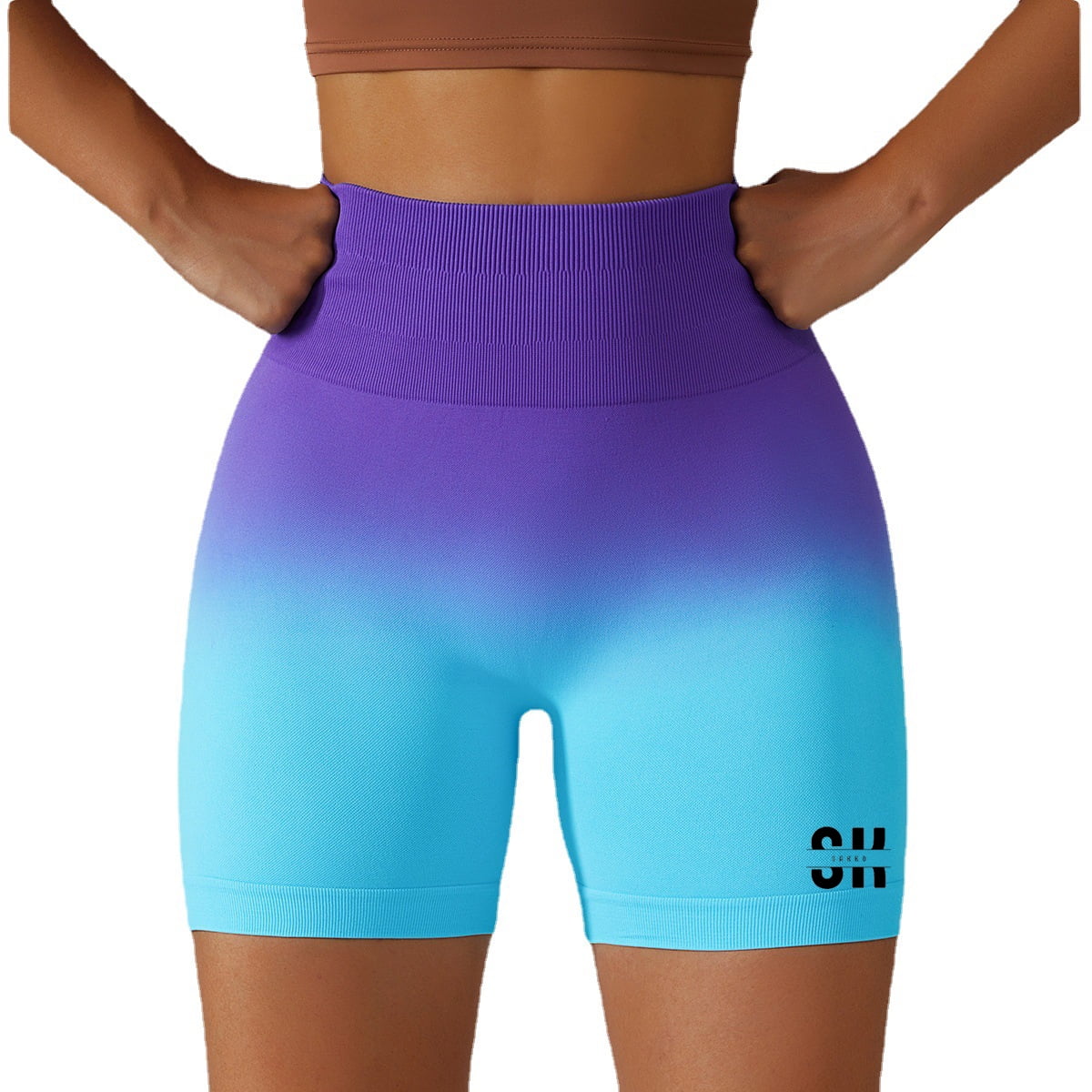 Women's Tie Dye Solids Butt Lifting High Waisted Seamless Bike Shorts for Gym Exercise Workout ...