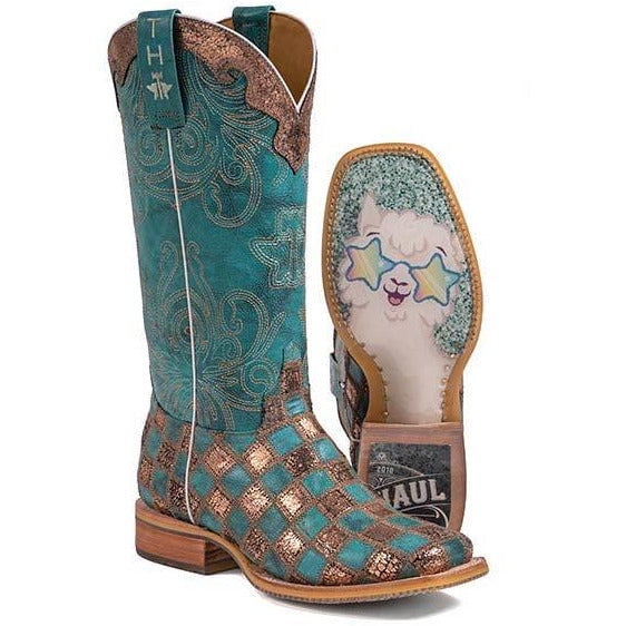 Women's Tin Haul No Probl- Lama with LLama Sole Boots Handcrafted ...