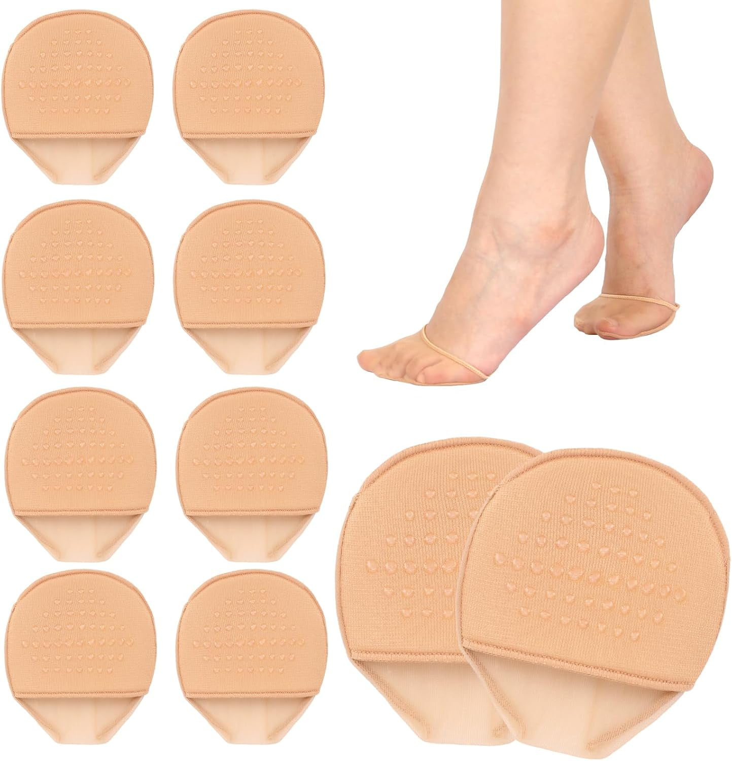 Women's Toe Topper Socks Seamless Socks with Padding Cushion Non-Slip ...