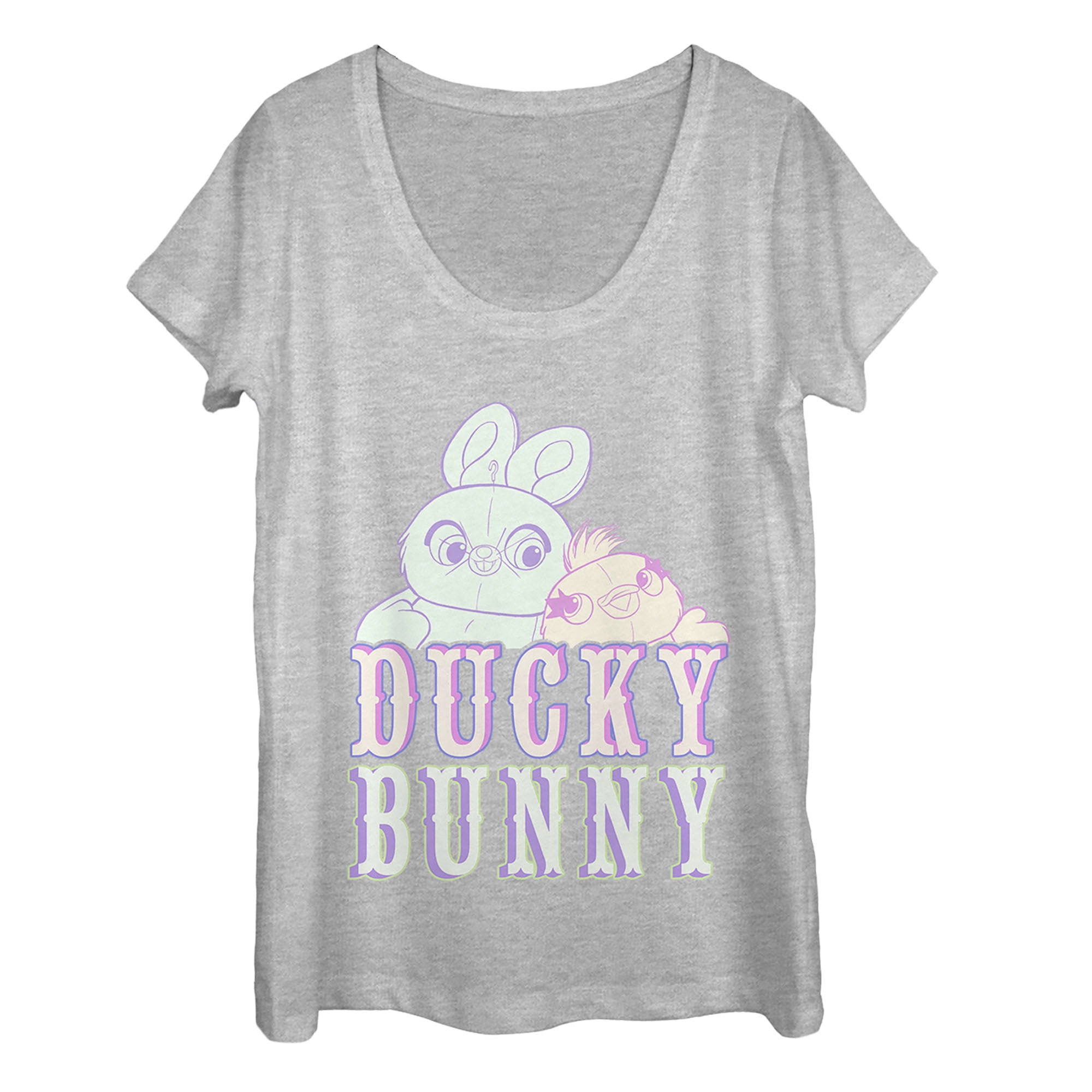 Women's Toy Story Ducky & Bunny Hugs Scoop Neck Athletic Heather Medium ...