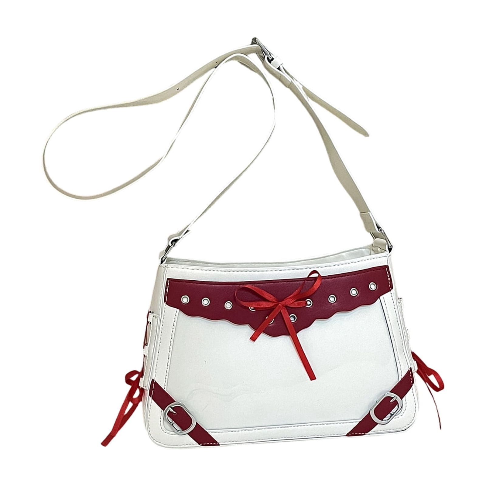 Women's Transparent Itabag Shoulder Bag with Clear Window for Pins ...