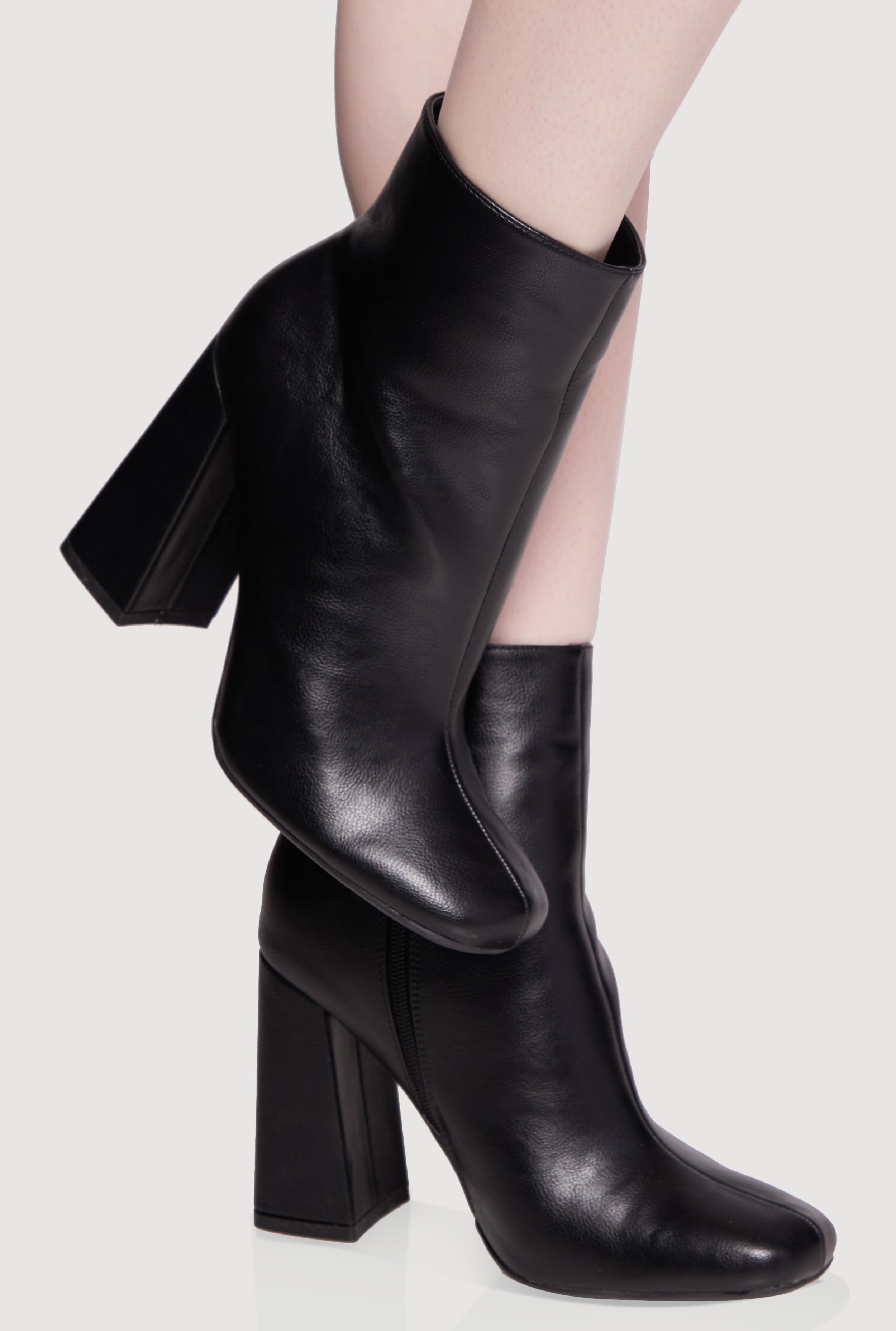 Women's Trendy Block Heel Almond Toe Booties - Walmart.com