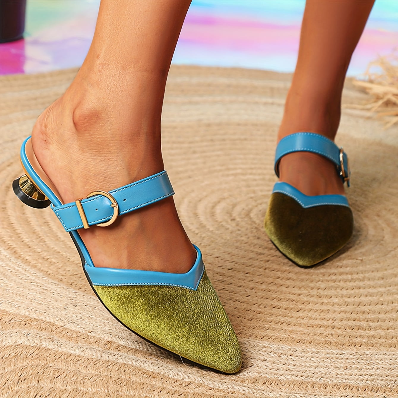 Women‘s Trendy High Heels Fashion Point Toe Dress Pumps Stylish Buckle ...