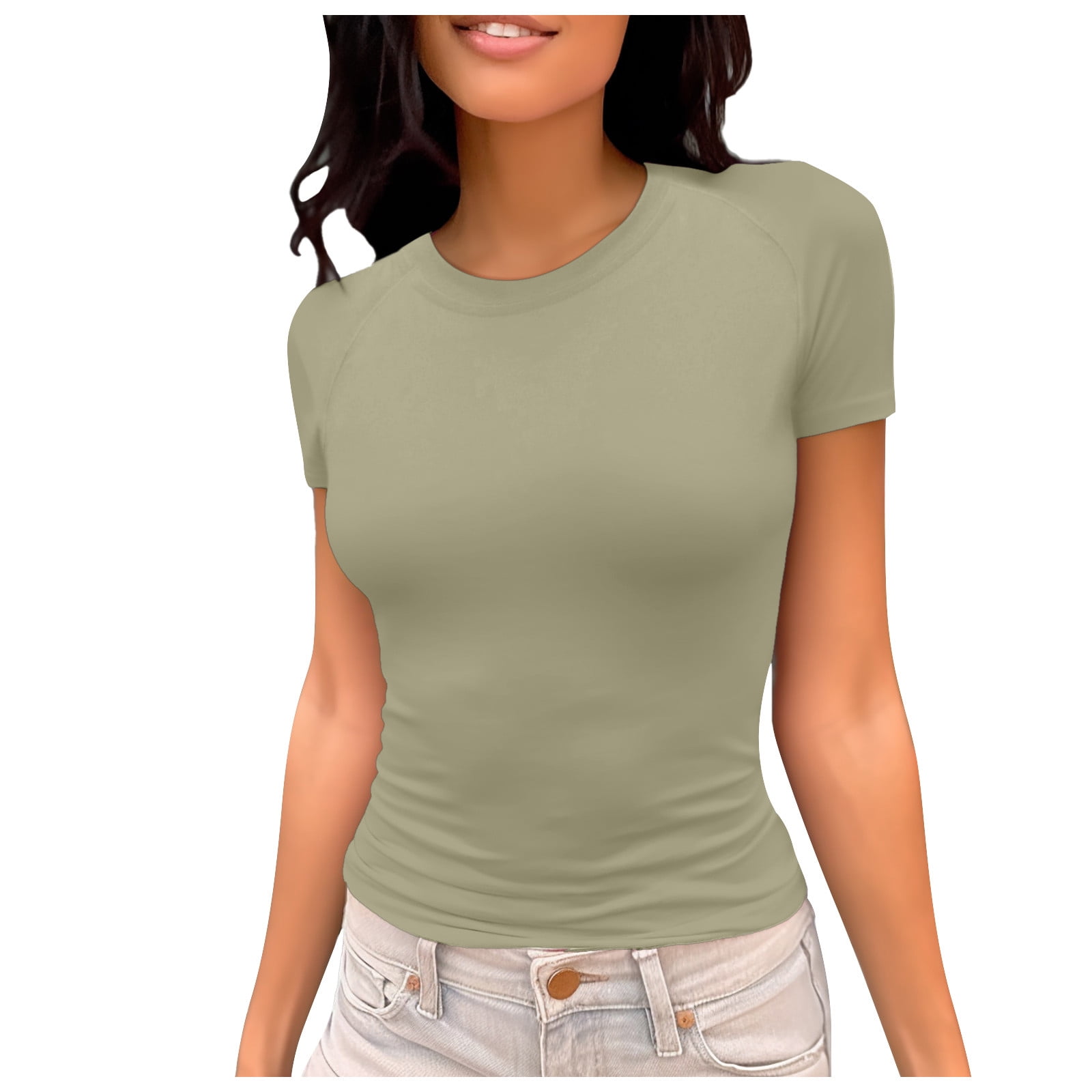 Women's Trendy Slim Short Sleeve T-Shirt - Sexy Slim Fit, Versatile ...