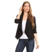 Moa Collection Women's Fitted Waist Length Jacket Open Front Draped ...