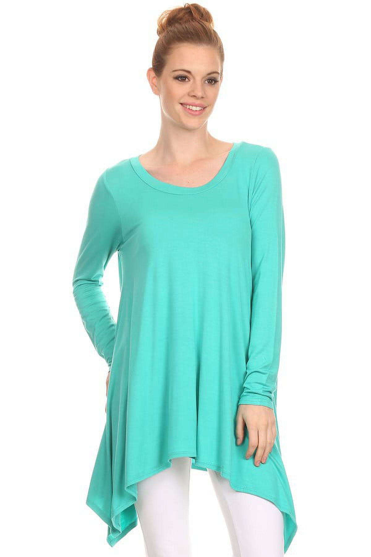 Women's Trendy Style Long Sleeves Solid Tunic Top - Walmart.com