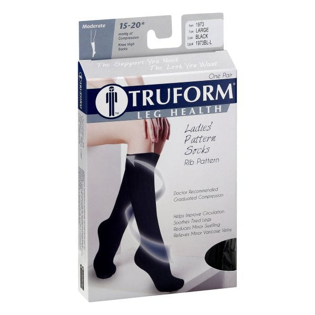 Women's Trouser Socks, Dress Style, Rib Pattern: 15-20 mmHg, Black ...