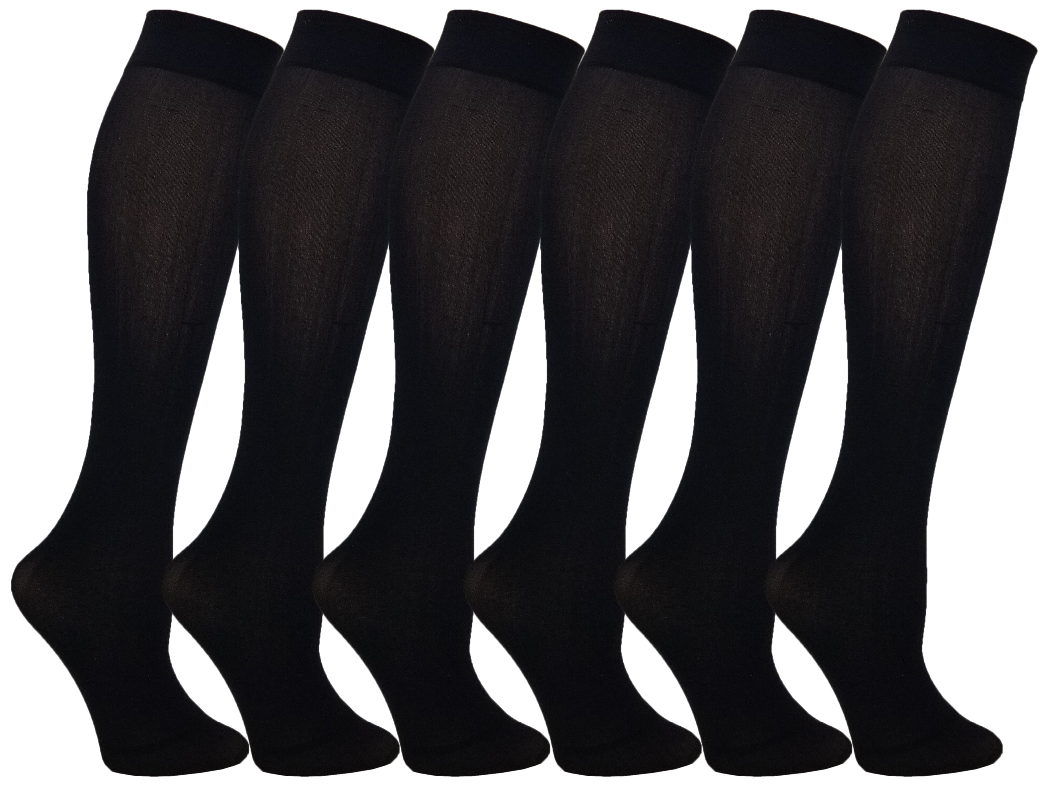 Women’s Trouser Socks, Opaque Stretchy Nylon Knee High, Many Colors, 6 ...
