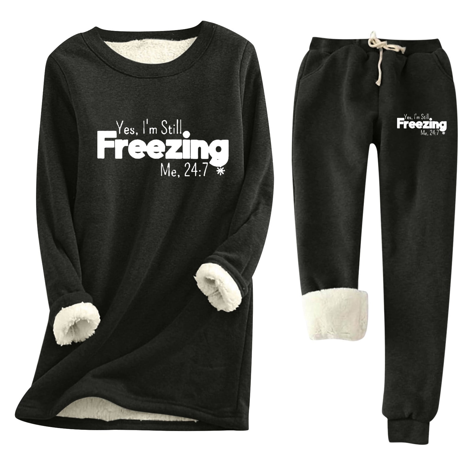 Women's Trousers Suit Autumn Winter Warm Printed Slim Fit Comfortable ...