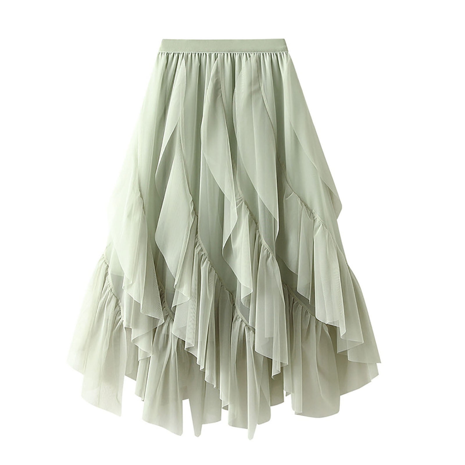 Women's Tulle Skirt Elastic Waist Layered Mesh Formal Princess Prom ...