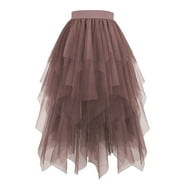 Women Maxi Tulle Tutu Skirt Layered High Waist A-Line Puffy Skirt with ...