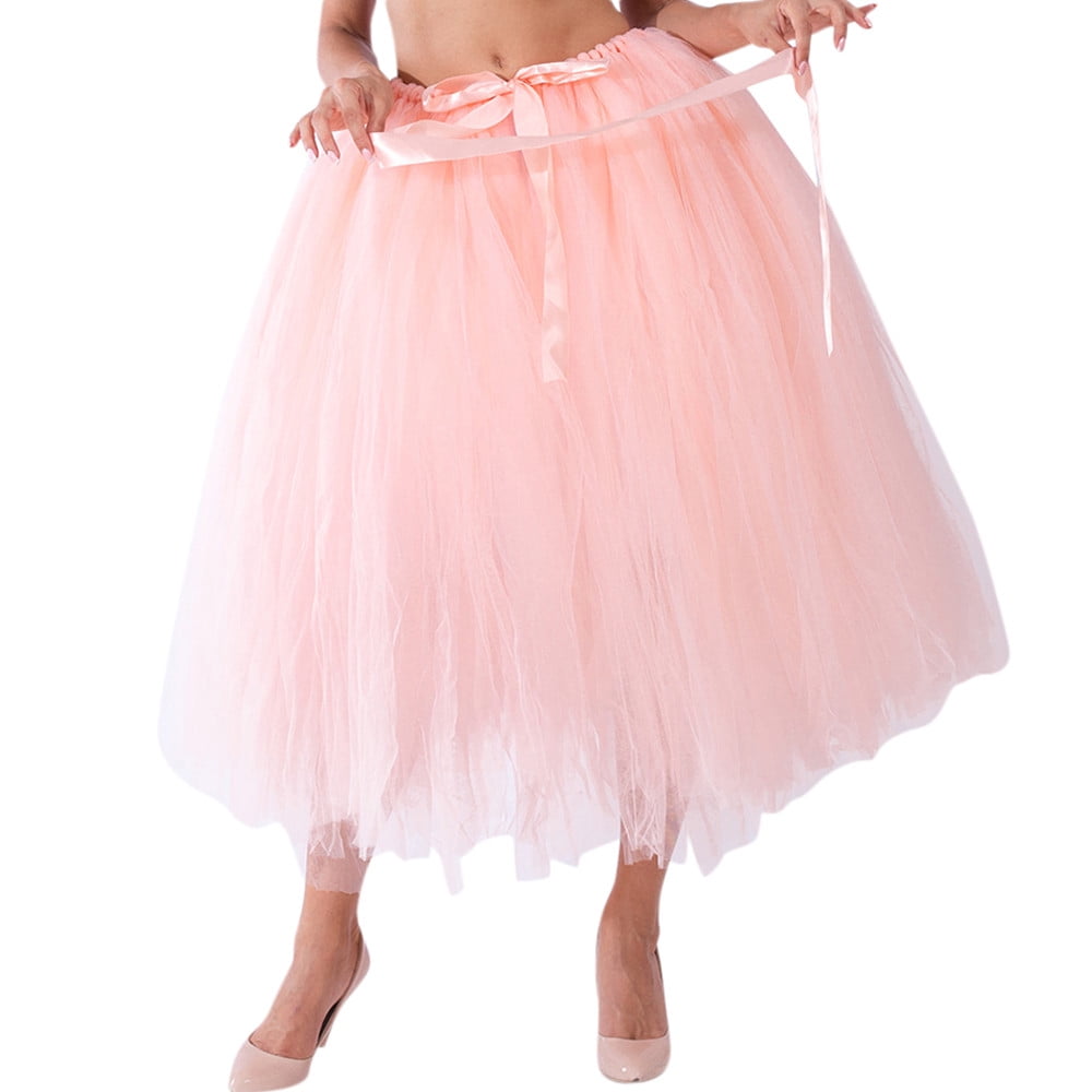 Women's Tulle Skirts - Womens Teen Layered Tulle Tutu Skirt Prom Party ...