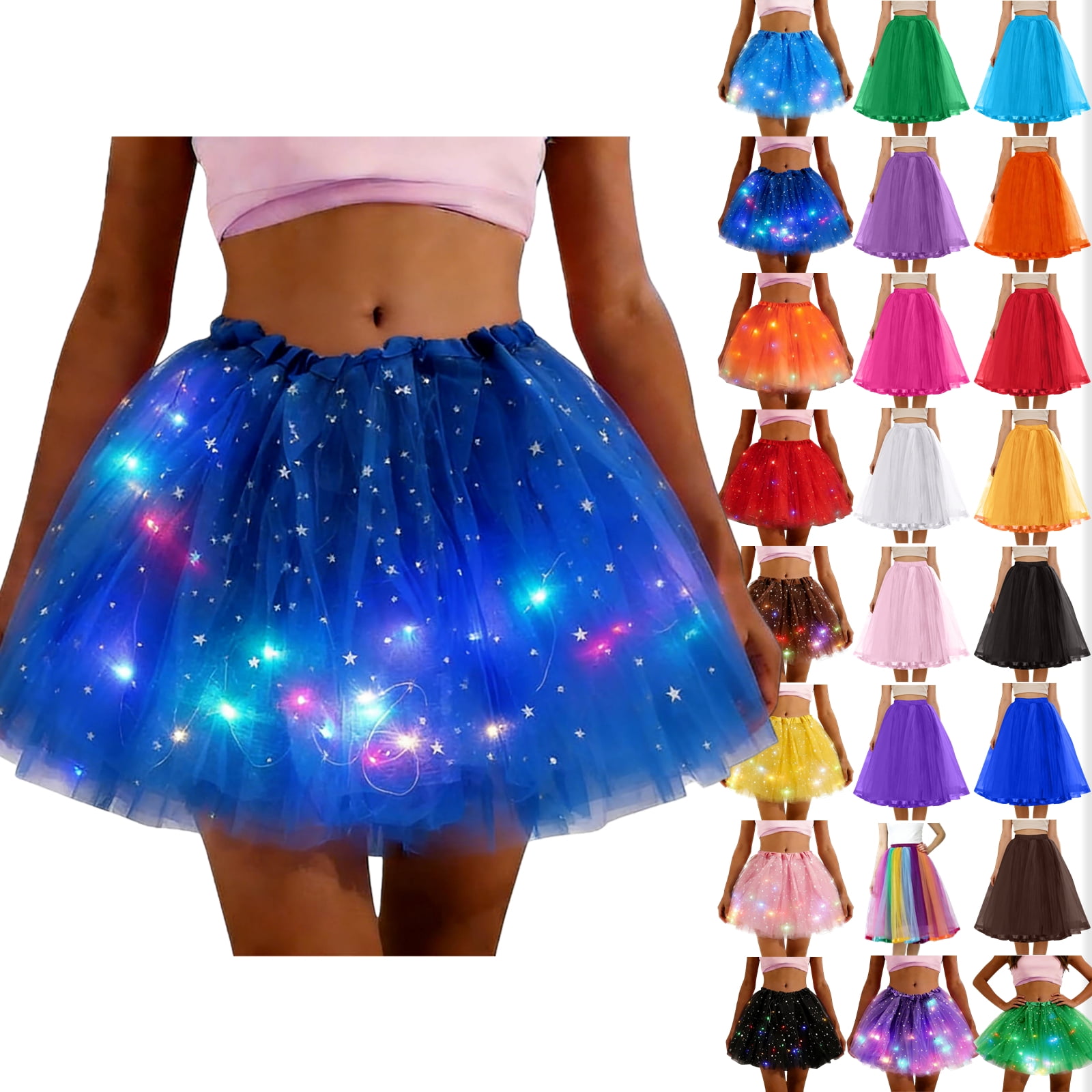 Women's Tulle Tutu Skirt - Multi-Layered Fluffy Princess Skirt for Role ...