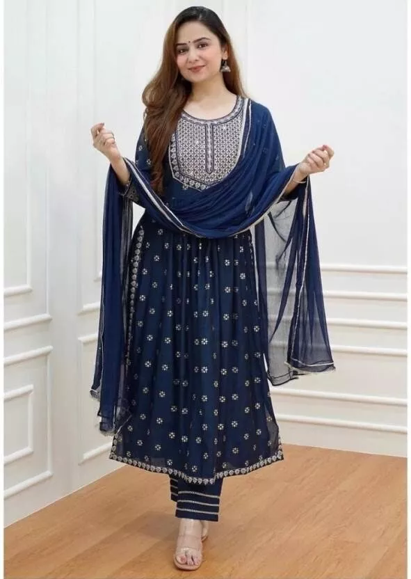 Women's Tunic Kurti Indian Pakistani Anarkali Set Dress Bollywood ...