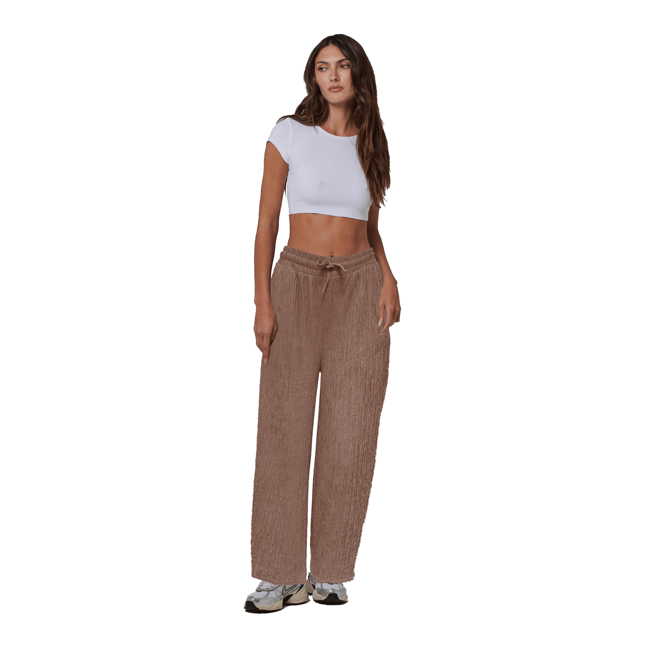 Women's Twig Pleated Palazzo Pants - Wide leg Flowy Casual Trousers ...