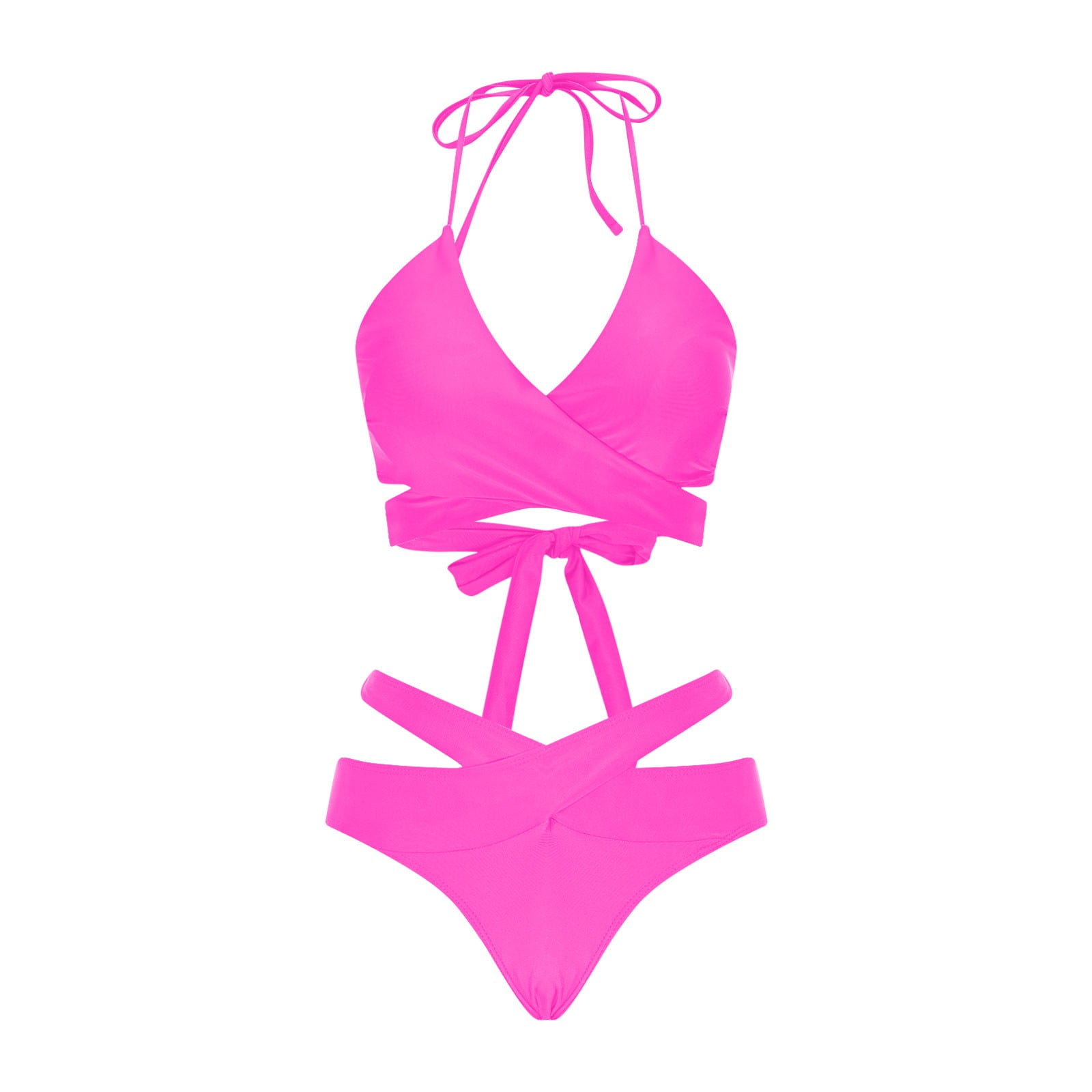 Women's Two Piece Bikini Sets Cut Out Crisscross Adjustable Spaghetti ...
