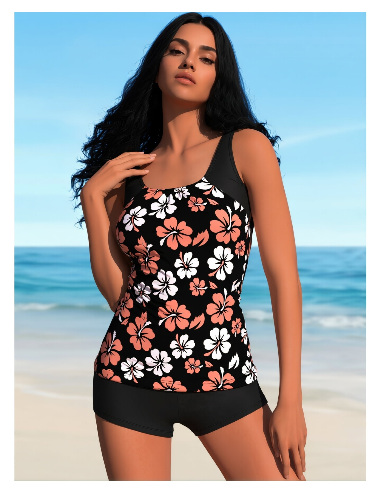 Women's Two Piece Swimsuit Floral Print Bathing Suit Beach Resort Wear ...