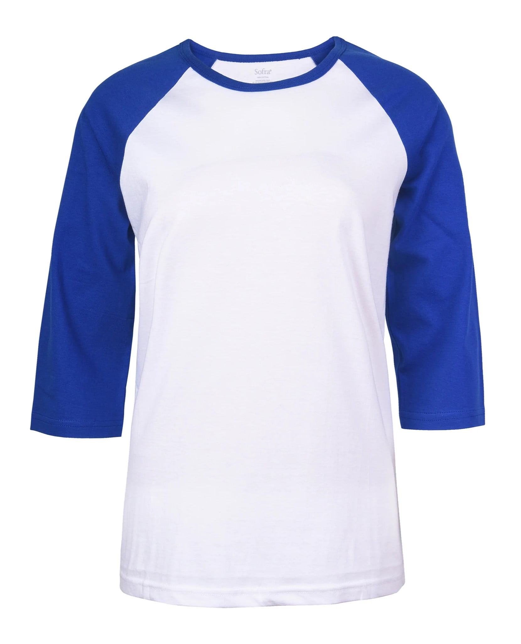 Women's Two Tone 3/4 Sleeve Raglan Baseball Shirt / Baseball Tee, White ...