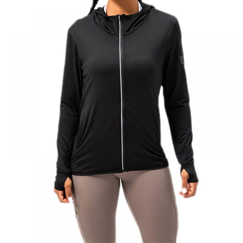 Women's UPF 50+ Sun Protection UV Jacket - Zip Up Hoodie Long Sleeve Hiking Fishing SPF ...