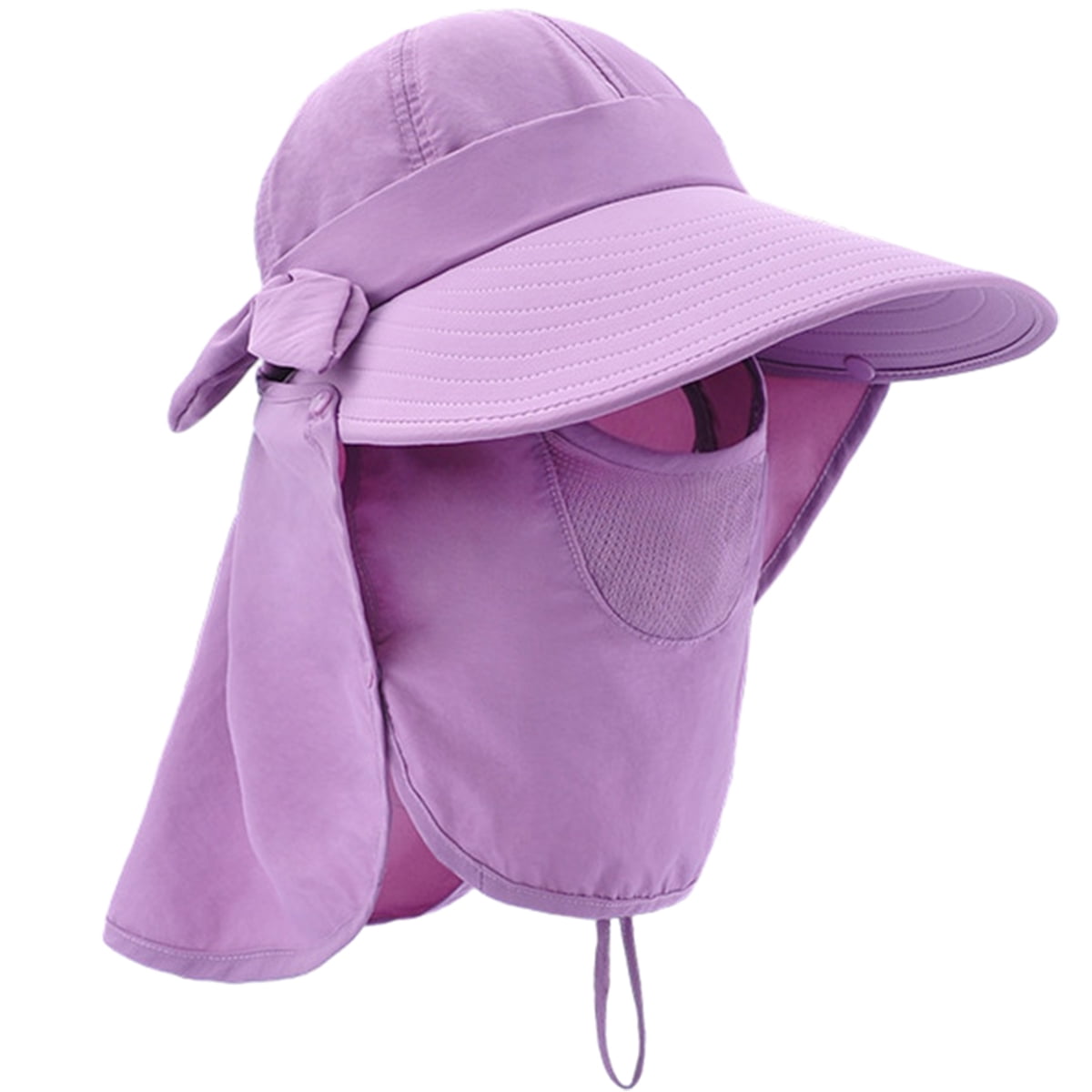 Women's UPF+50 Sun Visor Detachable Flap Hat Foldable Wide Brimmed UV ...