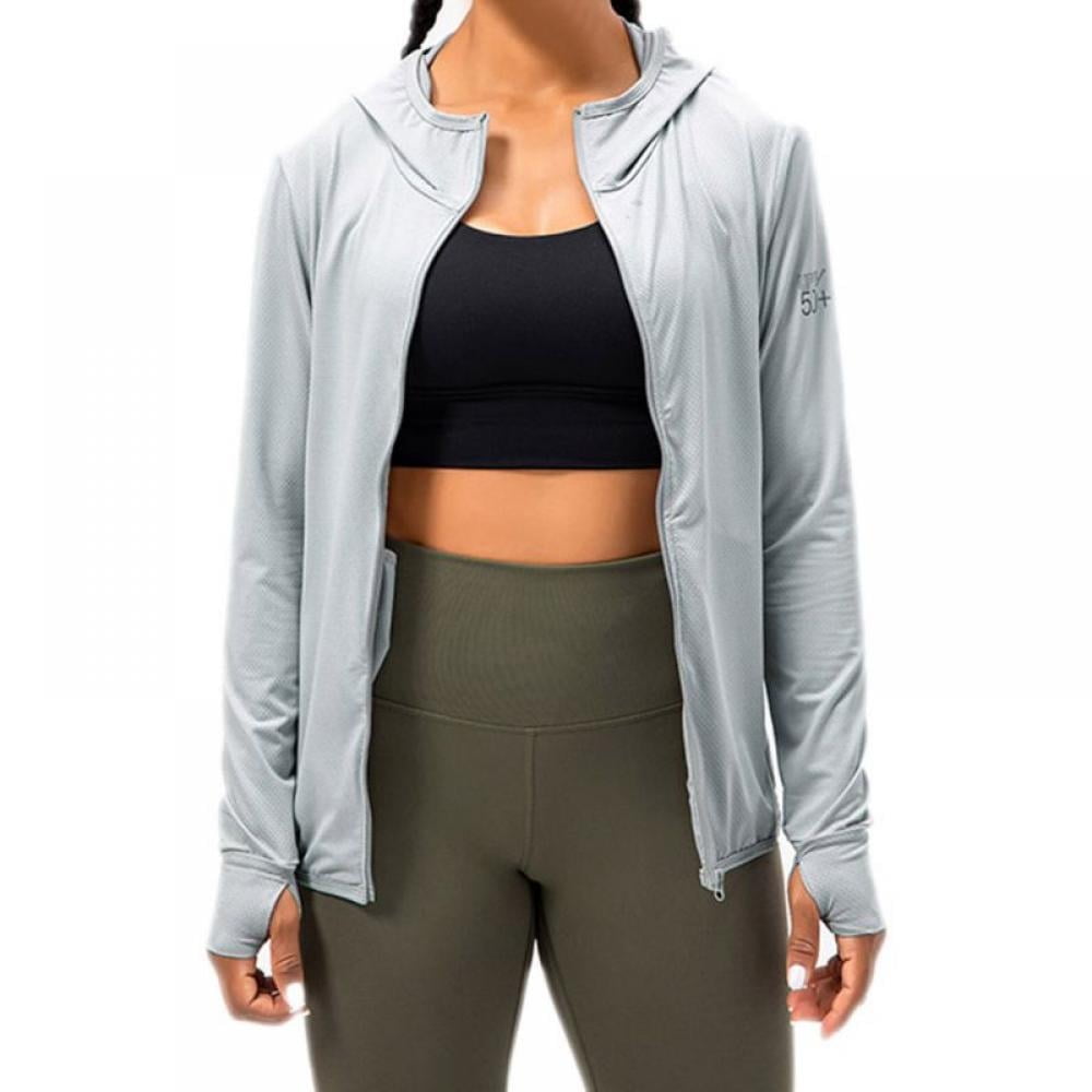 Women's UPF 50+ UV Sun Protection Clothing Zip Up Lightweight Hoodie Sun Shirt Hiking Outdoor ...