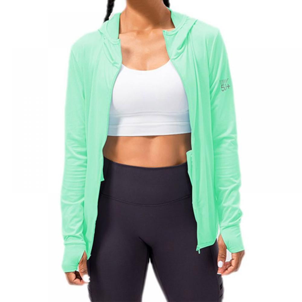 Women's UPF 50+ UV Sun Protection Clothing Zip Up Lightweight Hoodie ...