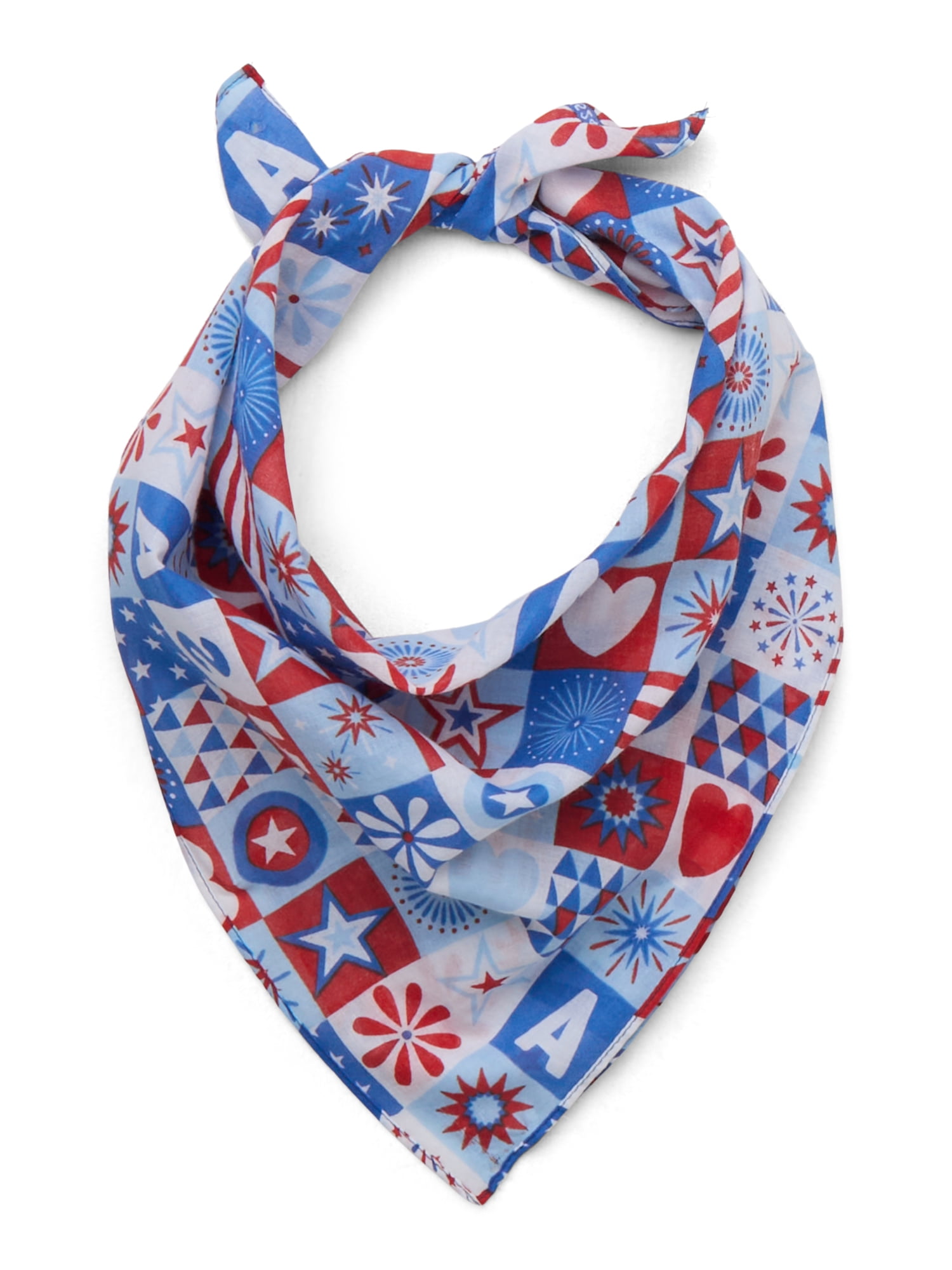 Women's USA Multi Bandana from Way to Celebrate, One Size, Red Multi ...