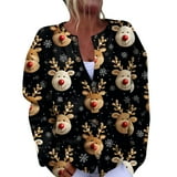 Women's Ugly Christmas Cardigan Sweaters Long Sleeve Button Down Open ...