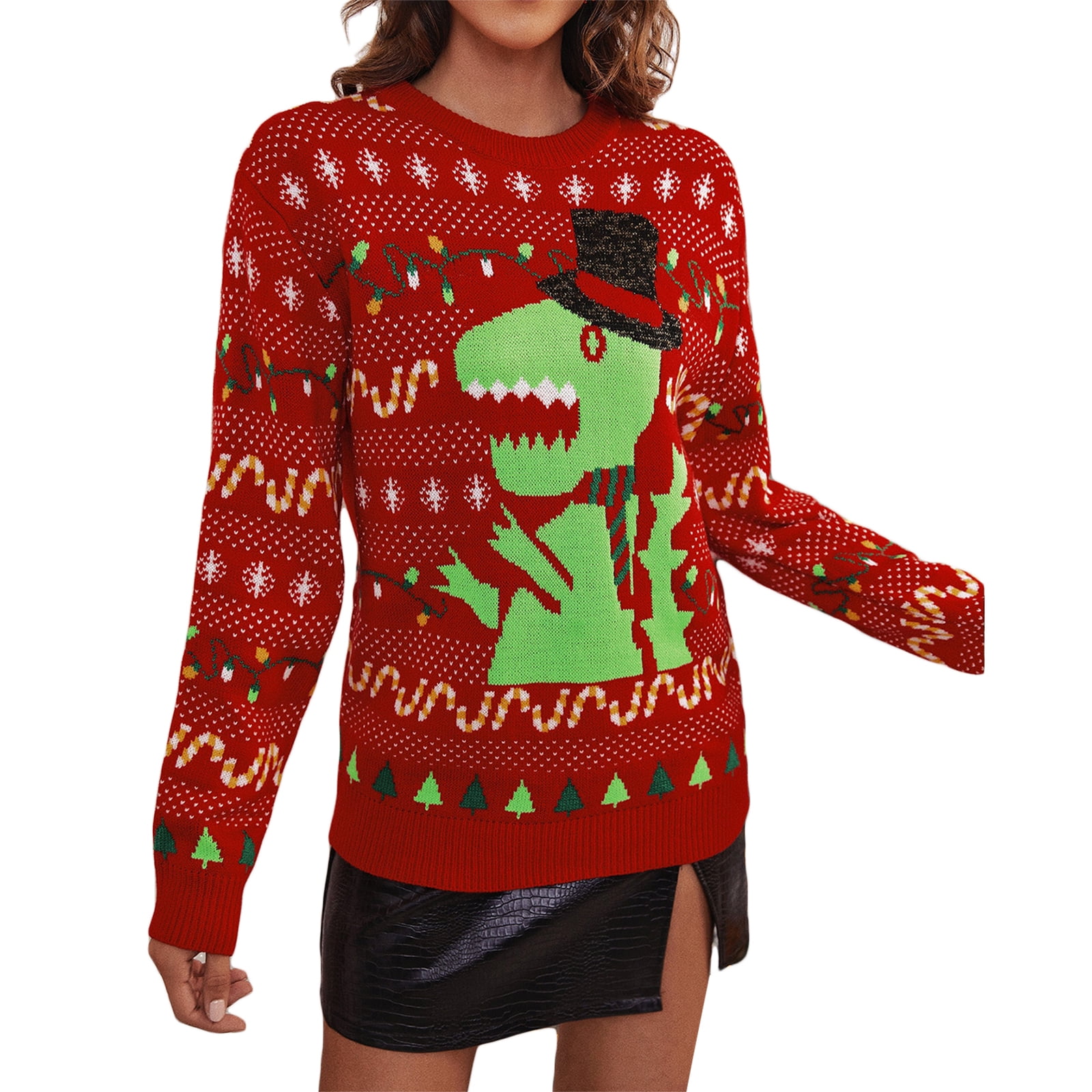 Women's Ugly Christmas Pullover Sweaters Long Sleeve Cute Sweaters for ...