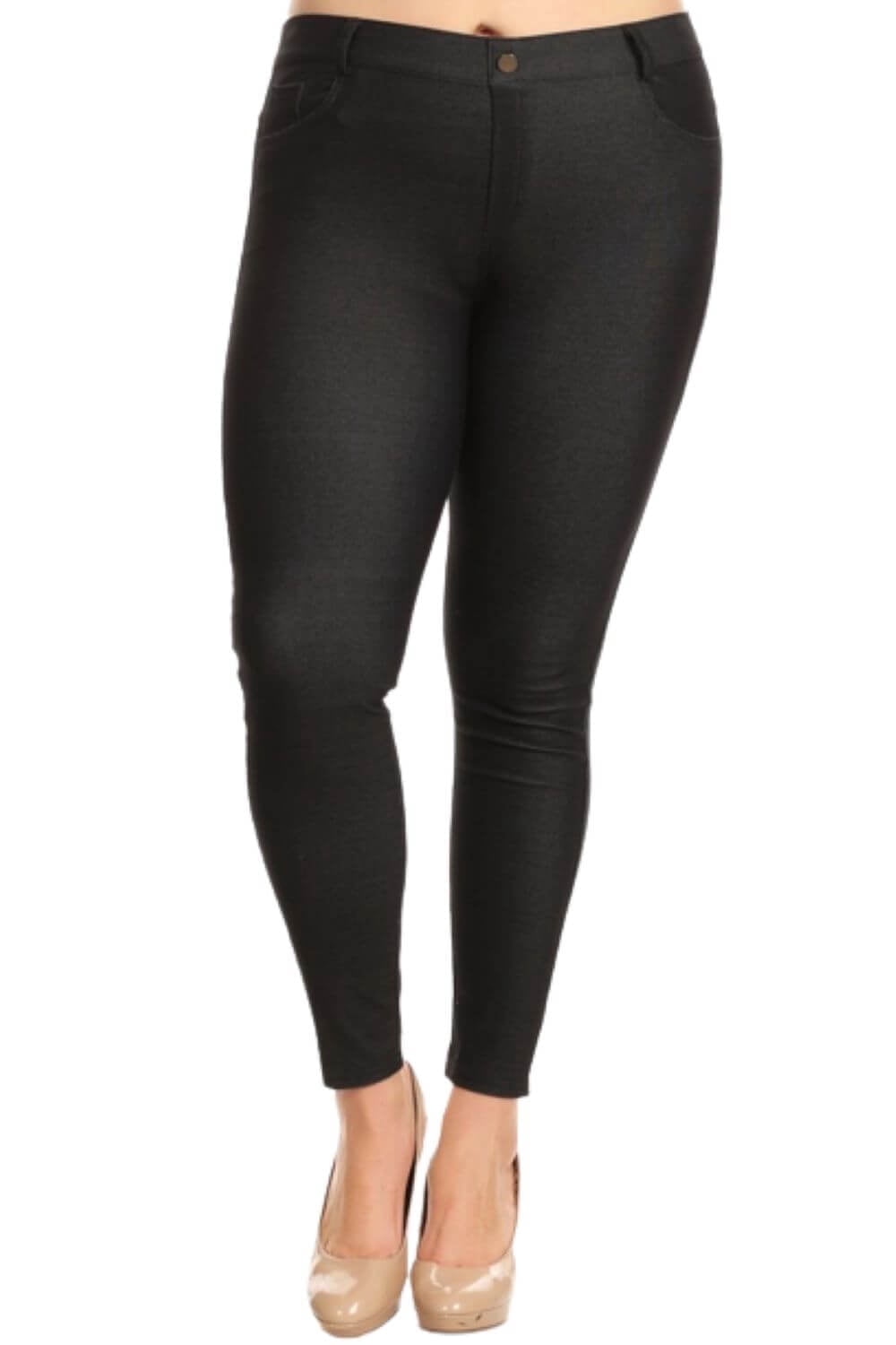 Women's Ultra Stretchy Classic 5 Pocket Jeggings, Full Length, Black ...