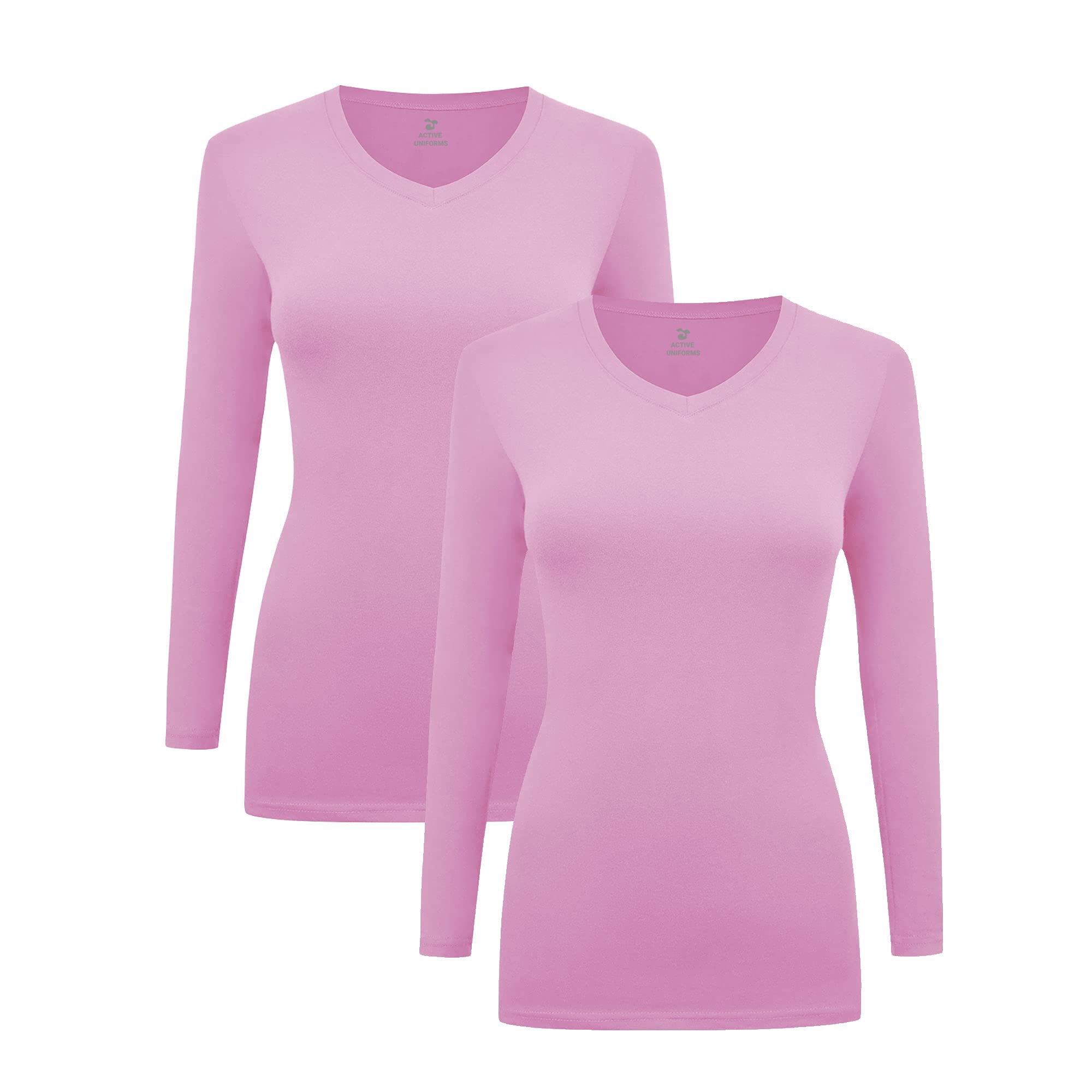 Women's Under Scrubs Long Sleeve T-Shirt Comfort V-Neck Medical ...