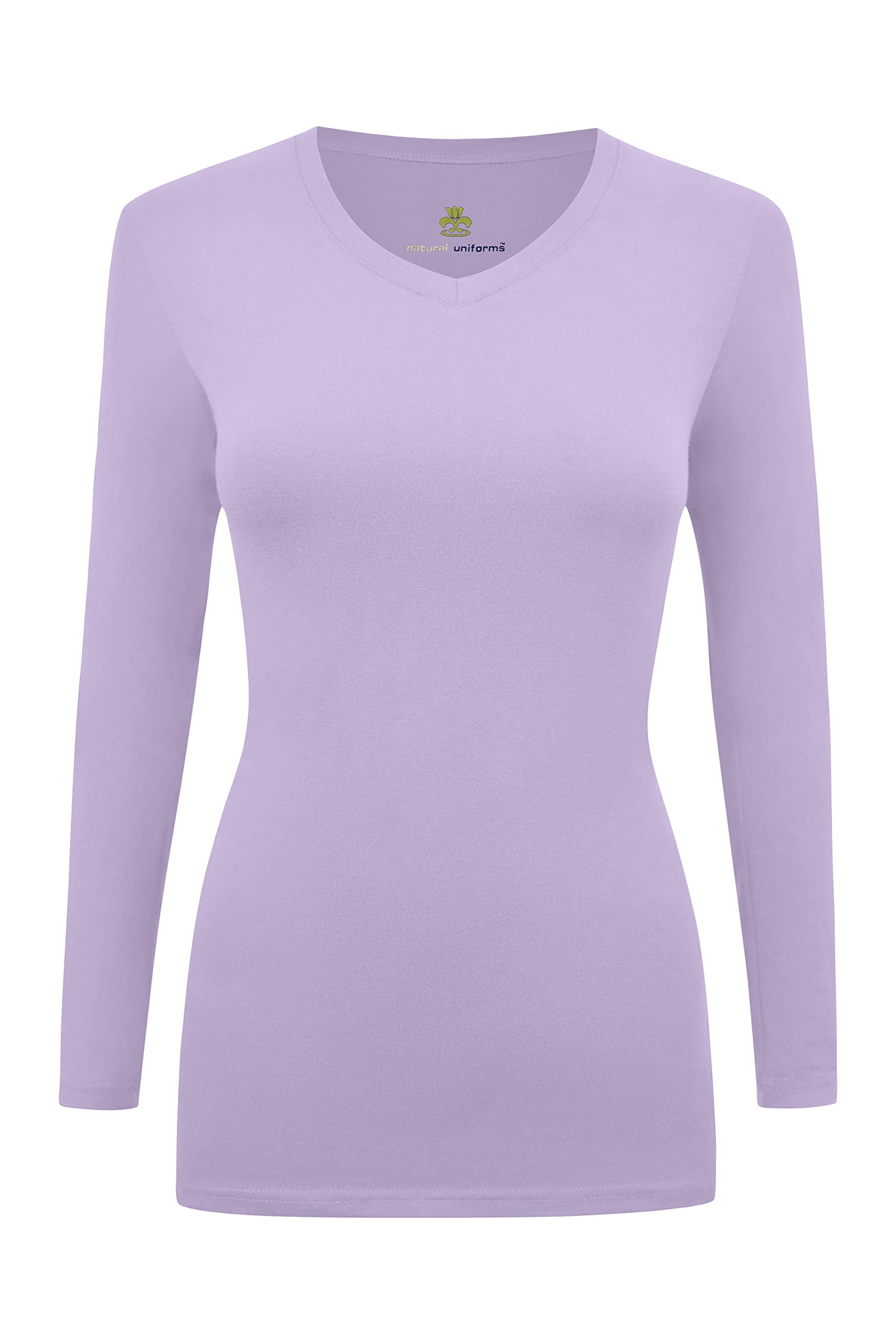 Women's Under Scrubs Long Sleeve T-Shirt Comfort V-Neck Medical ...