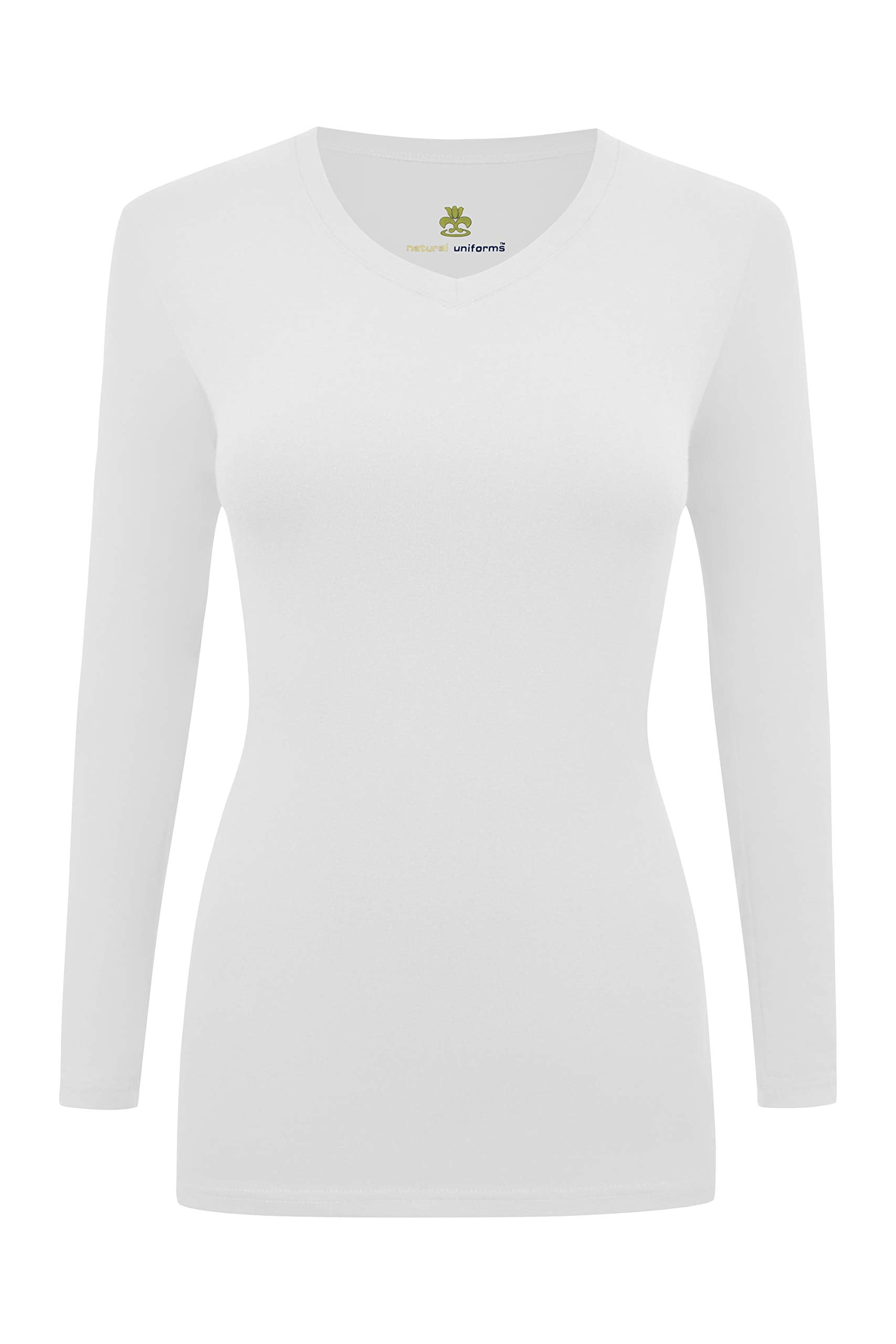 Women's Under Scrubs Long Sleeve T-Shirt Comfort V-Neck Medical ...