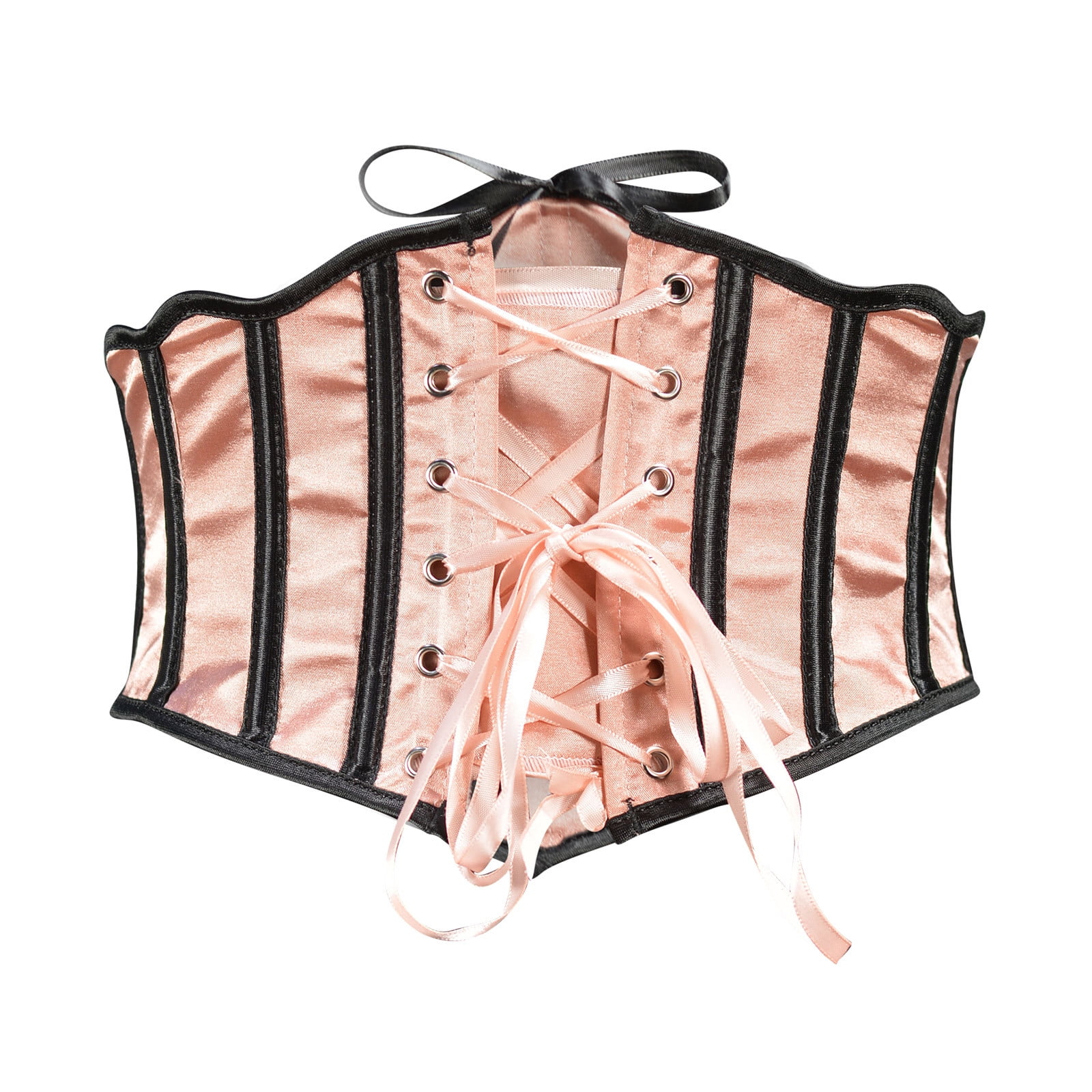 Women's Underbust Satin Waist Cincher Corset Shaper Bustier Top ...