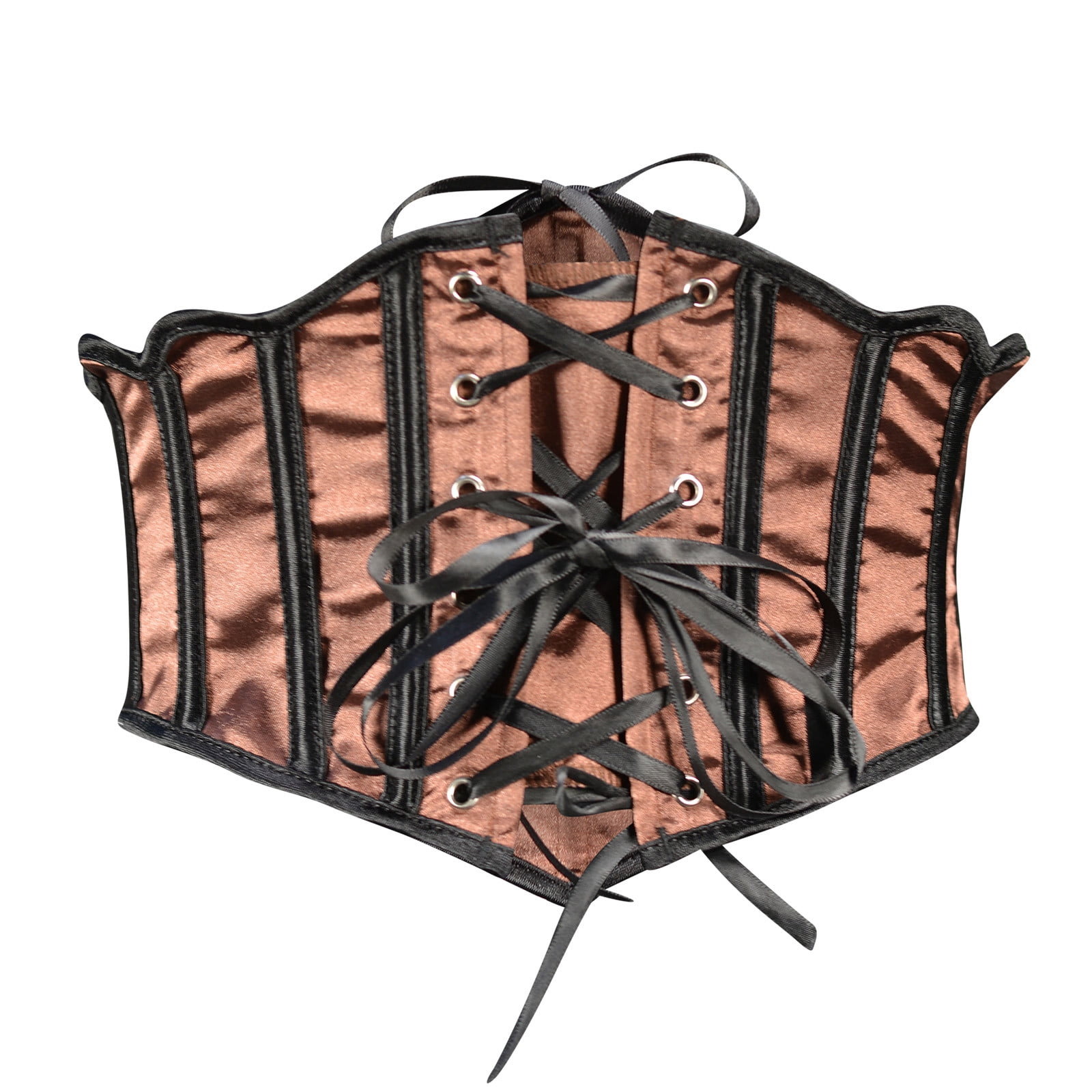 Women's Underbust Satin Waist Cincher Corset Shaper Bustier Top ...