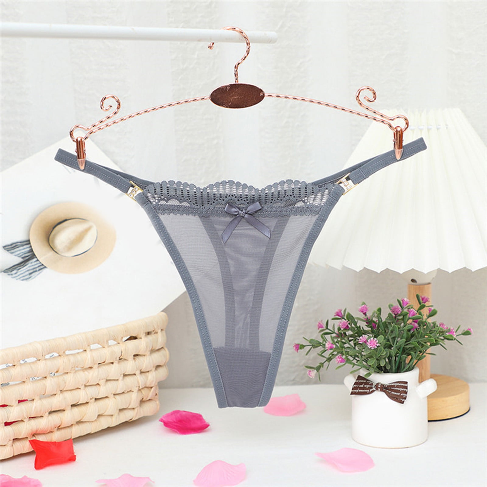 Women's Underwear High Waisted Lace Sexy Transparent Net Yarn Panties ...