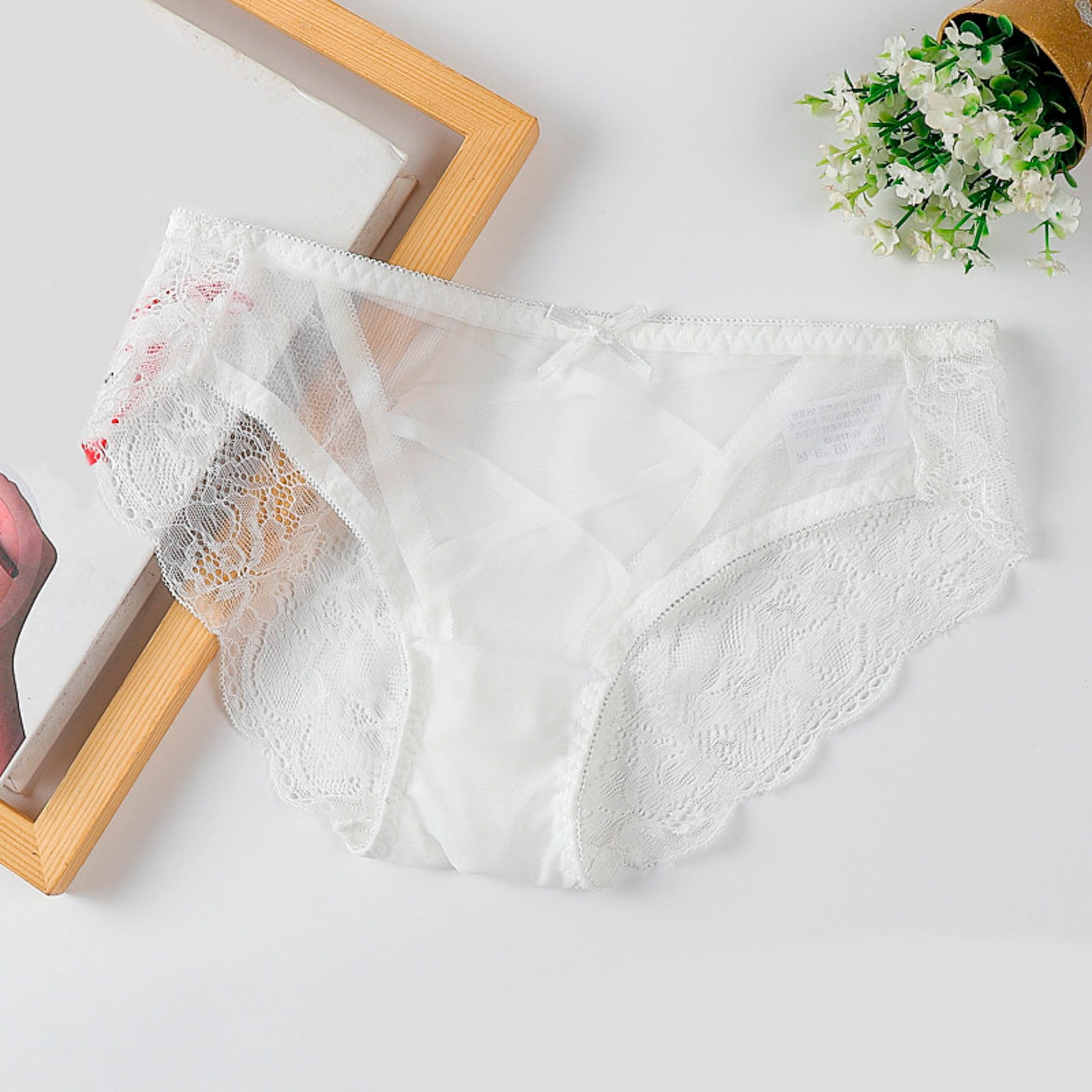 Women's Underwear Moisture Lace Sexy Triangle Low Waist Hollow Midriff ...