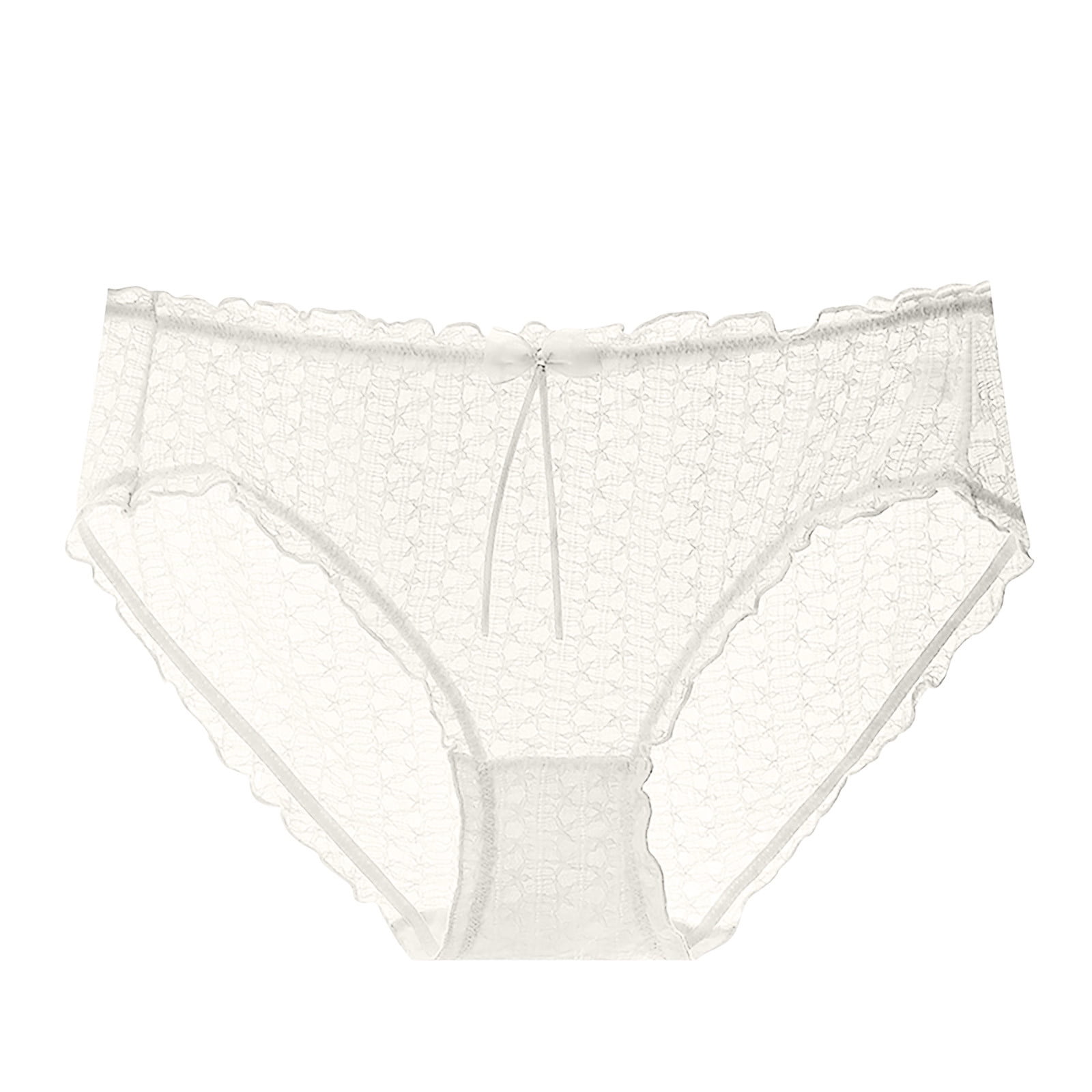 Women's Underwear Solid Color Cotton Lace Bow Enlarged and Widened Hip ...