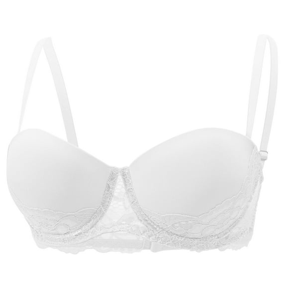 Women's Underwire Soft Lace Bras, Push up Seamless Low Cut Bralettes ...