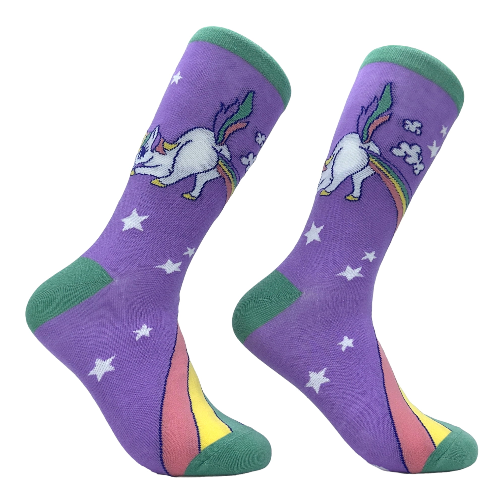 Women's Unicorn Crapping Socks Funny Magical Rainbow Poop Joke Novelty ...