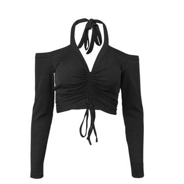 FashionMille Women's Ruched Side Shierred String Trim Short Sleeve Soft ...