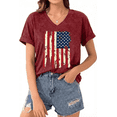 Women's V-Neck Vintage American Flag tshirts shirts for women(V2-Red,L ...