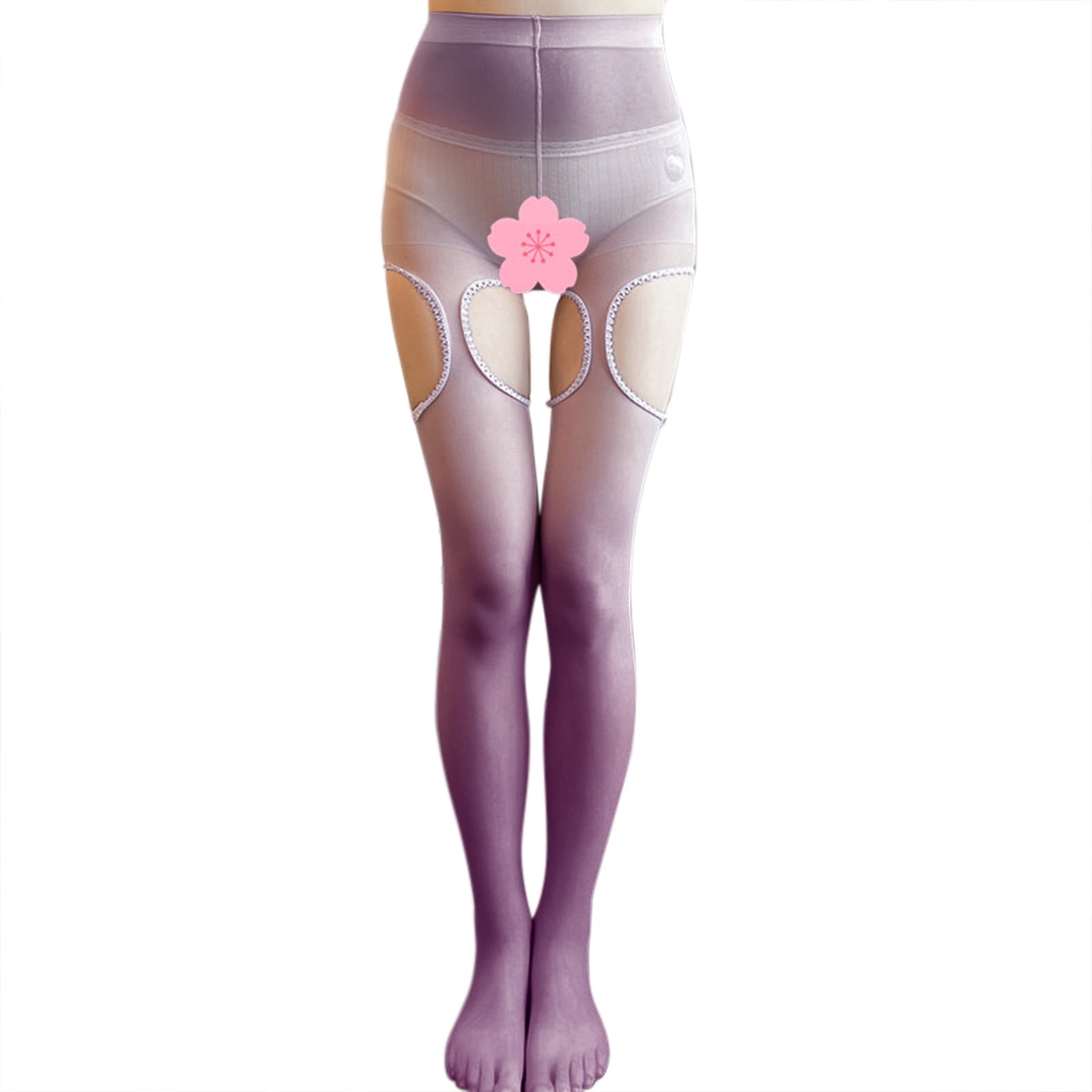 Womens Velvet Any Cut Open Gradient Color Candy Color Thin Pantyhose