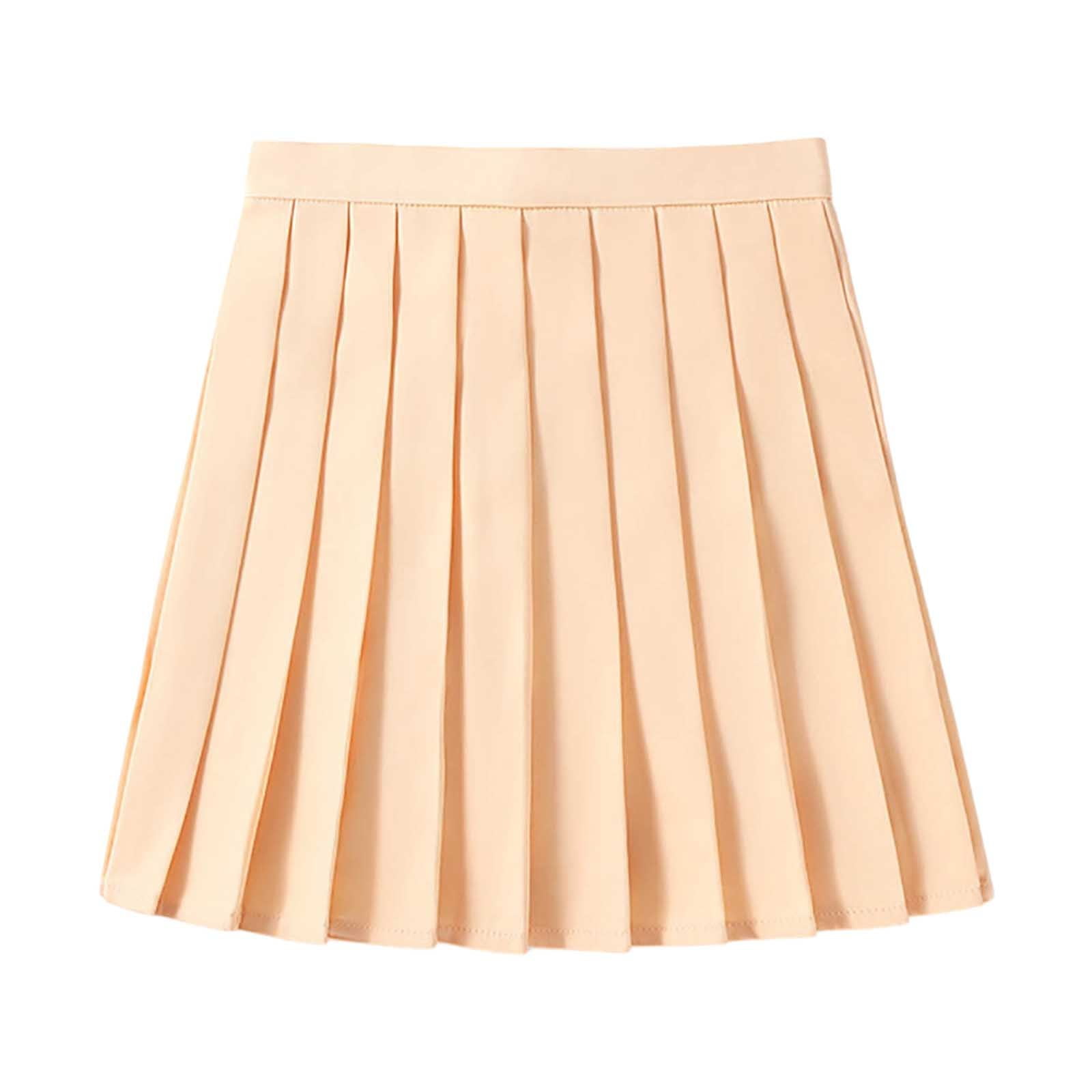 Women's Versatile Casual Pleated Skirt With Color Block Design For ...