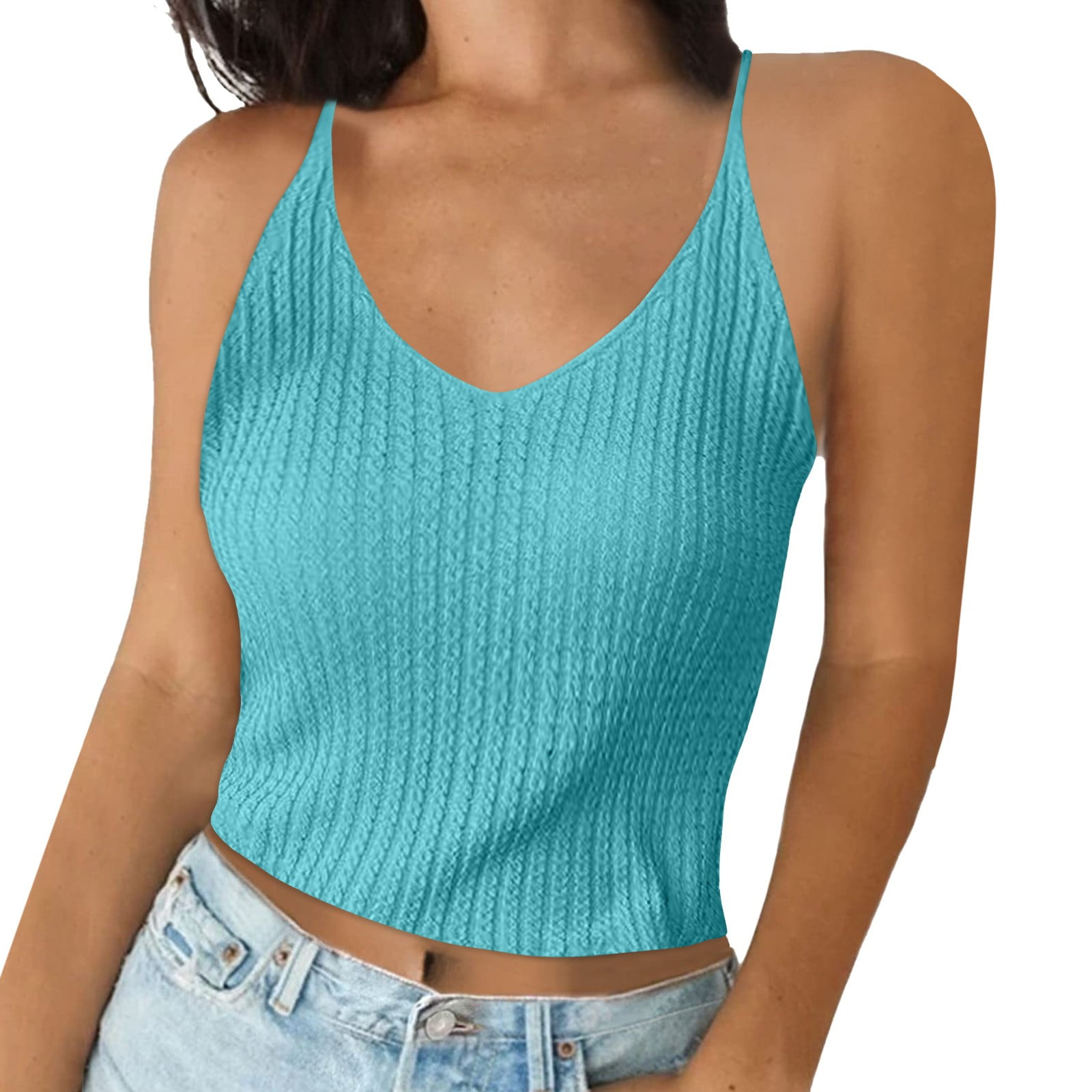 Women's Vest Factory Silk Knitted Jacquard V Neck Top French Elegant ...