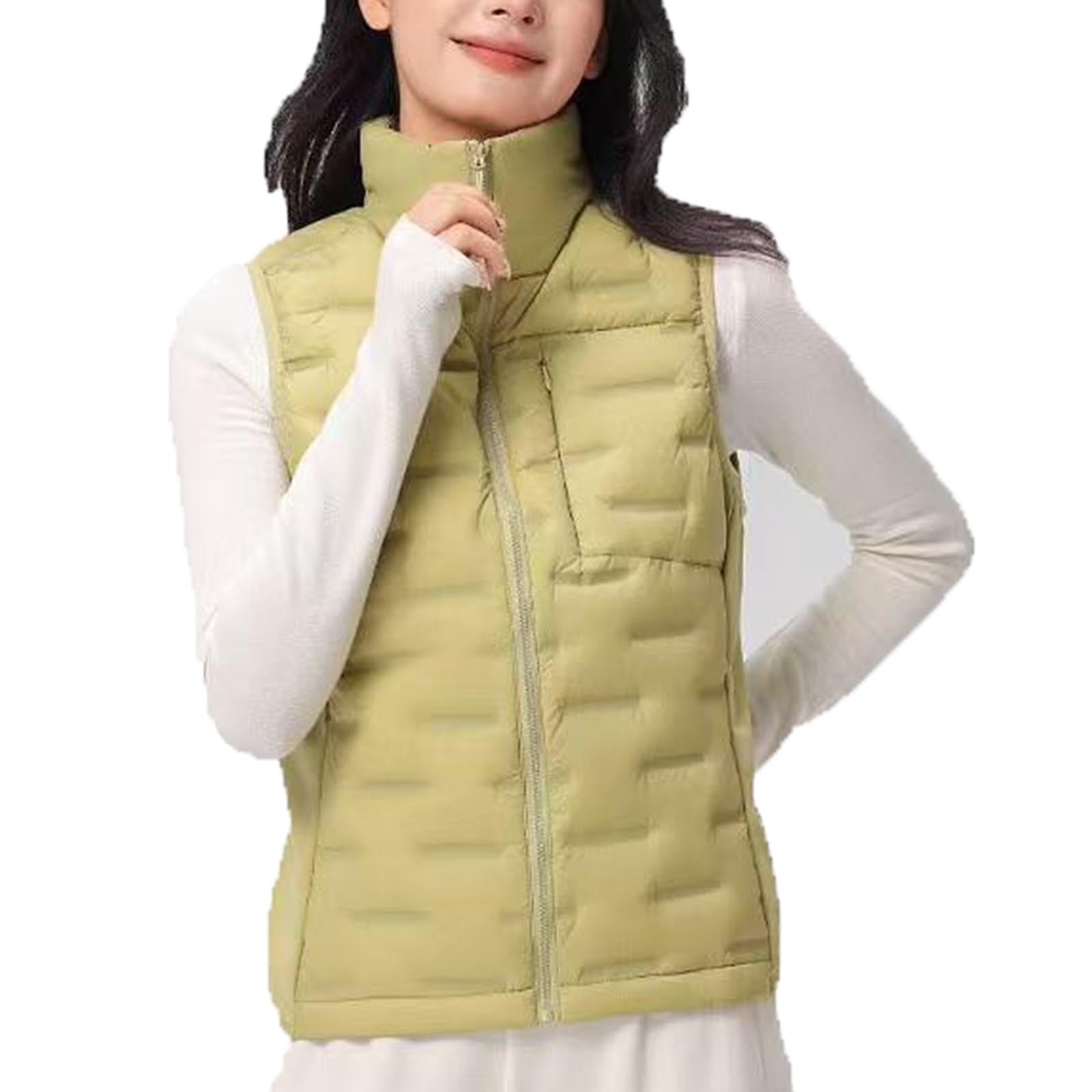 Women's Down Vest, Short Stand Collar Seamless Seam Sealed, Quilted ...