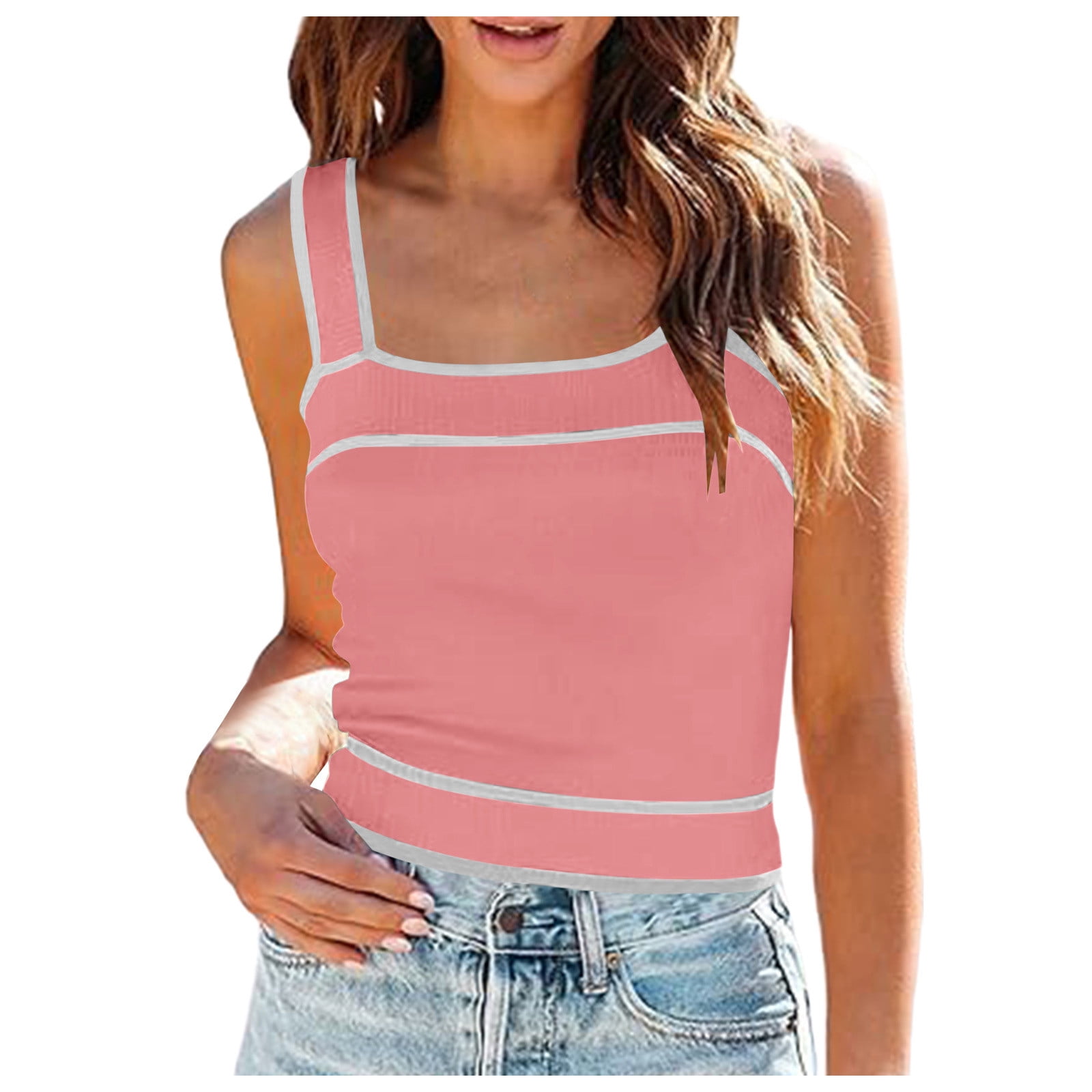 Womens Vest Spaghetti Strap Tank Top Sexy Camisole Lace Trim Backless Bustier Camisole Going